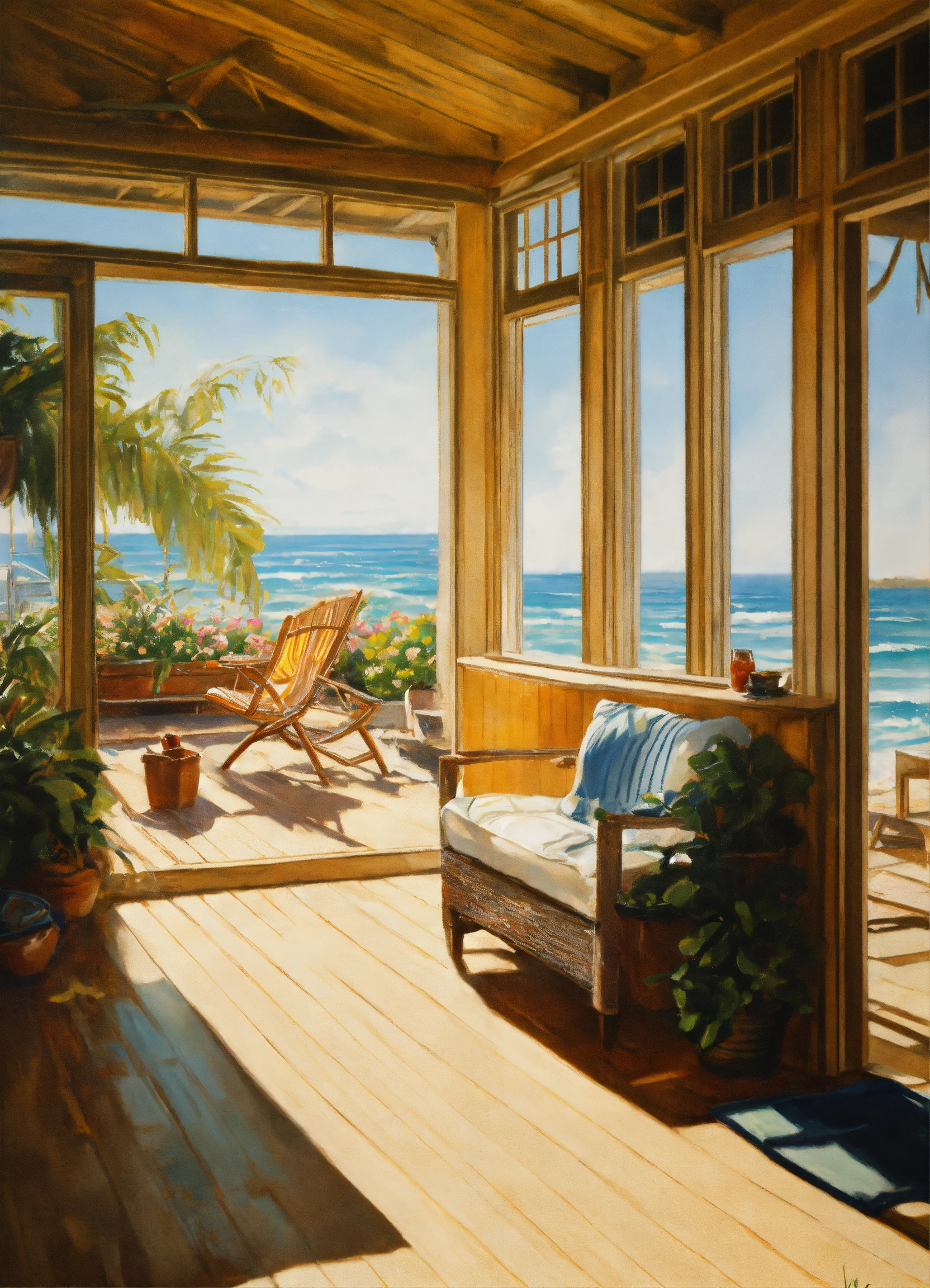 Lexica - Beach house, realistic, sunny day, Wayne Tebo