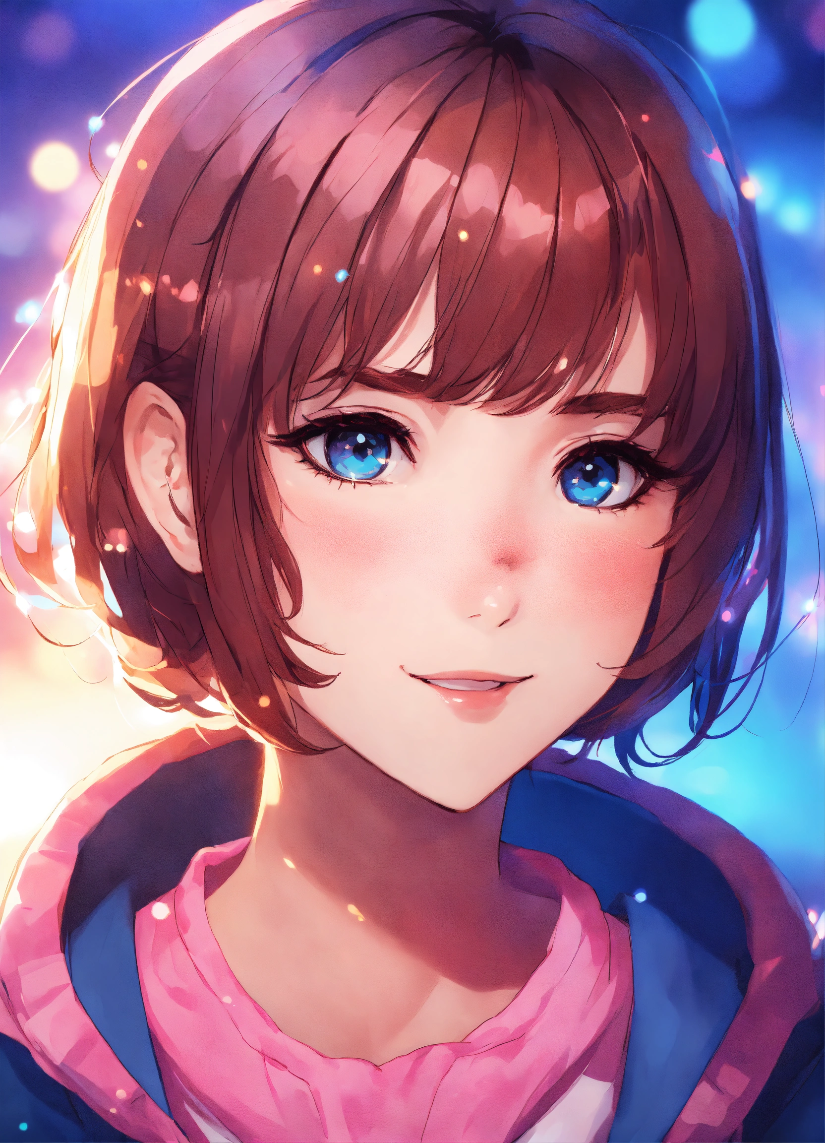 Lexica - Portrait, comic book anime style, bright lighting, pink and ...