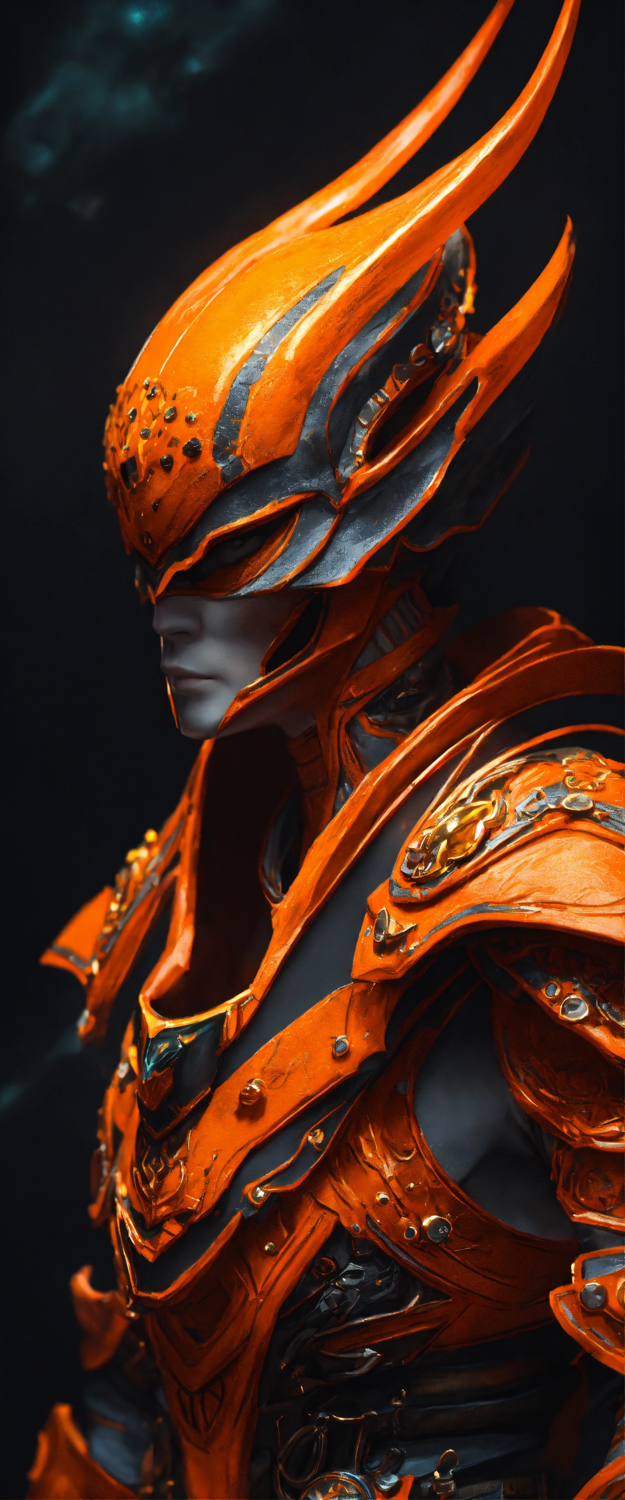 Lexica - Drawing of Alien warlord king with glowing orange energy ...