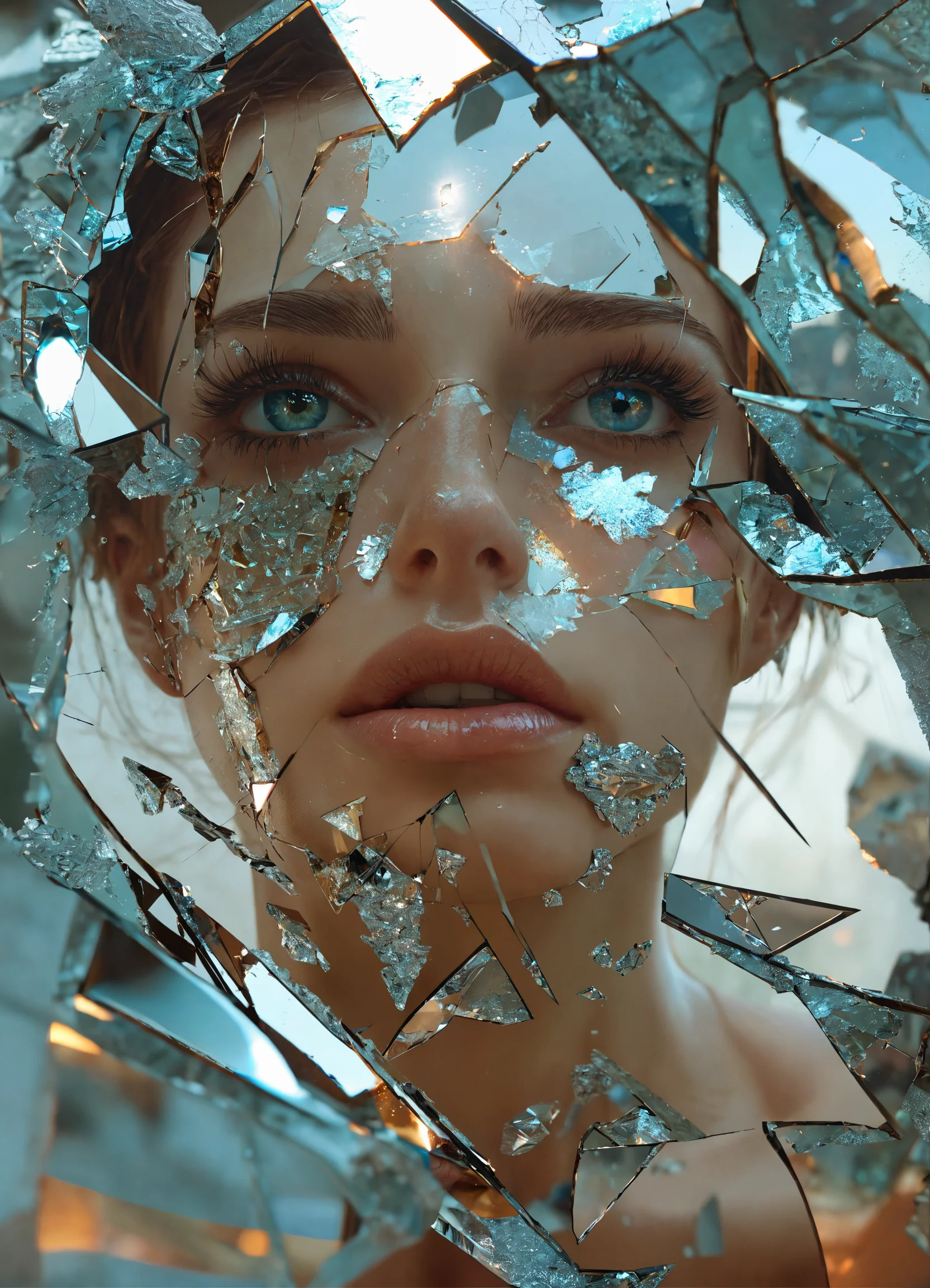 Lexica - "fantasy goddess of mirrors", reflective, shatter, crash ...