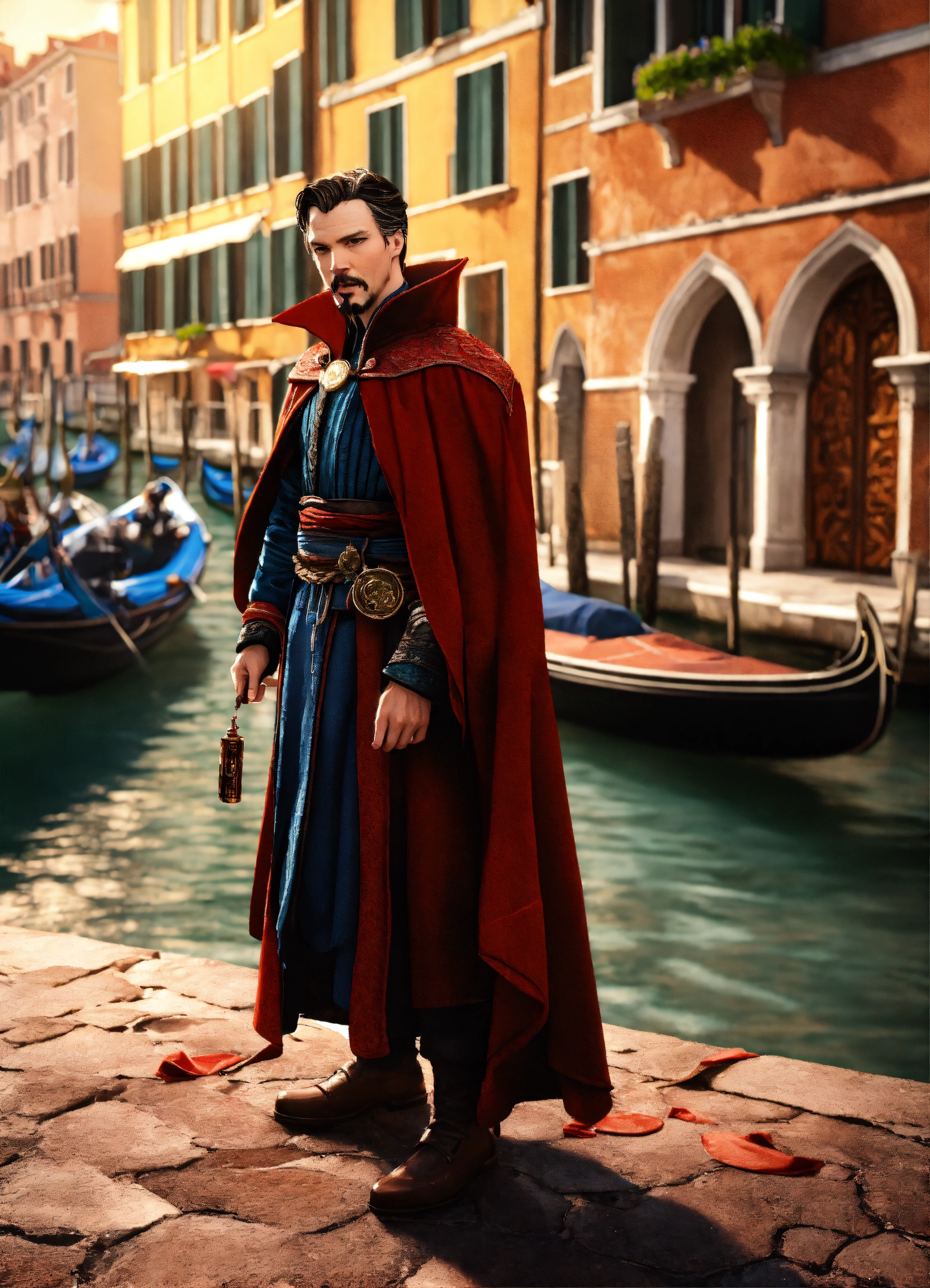 Lexica - Doctor strange standing in front of the Venezia gondol. He is ...