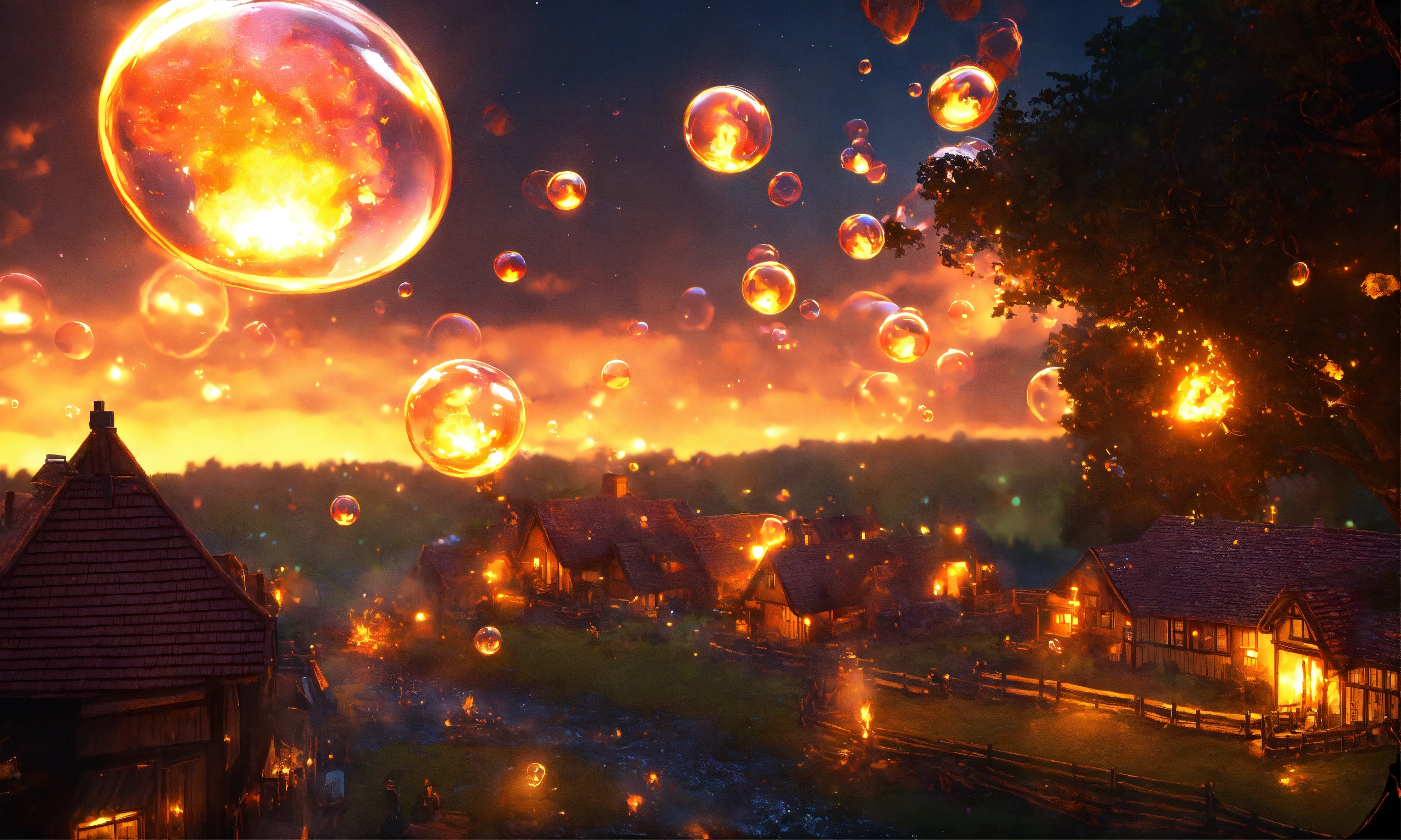 Lexica - Bubbles made from molten glass, lava bubbles, burning bubbles ...