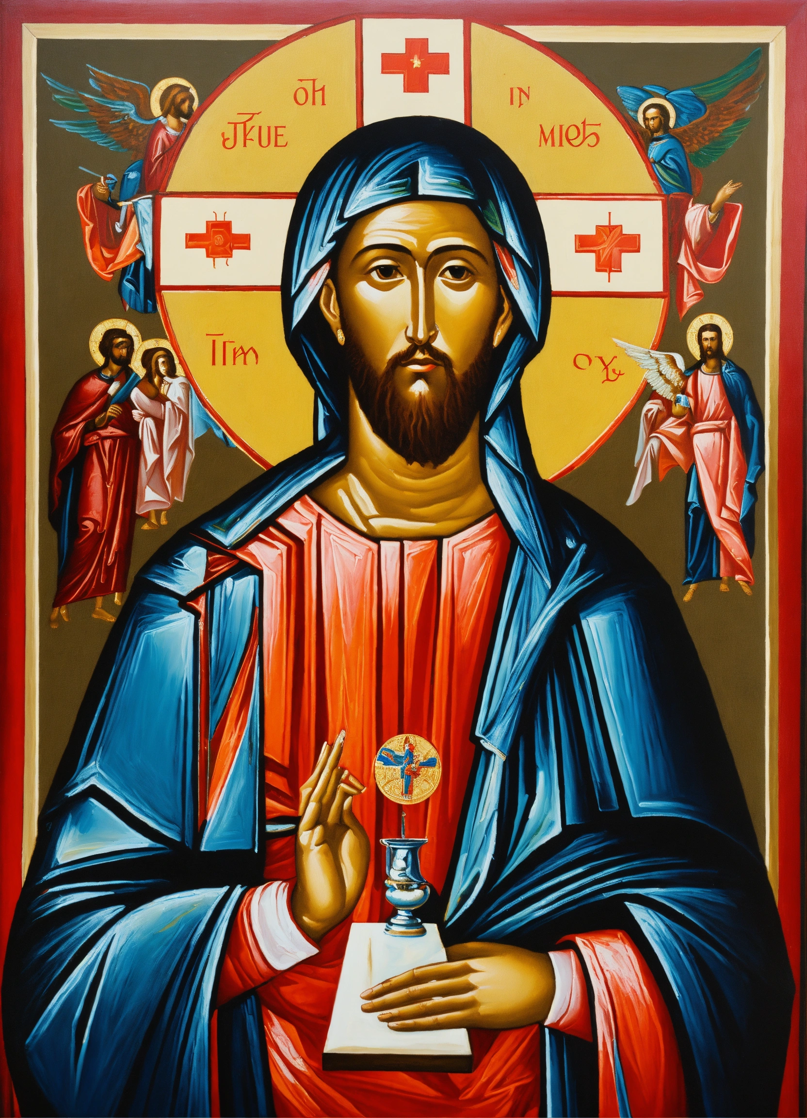 Lexica - Xm1014 black tie, christian painting iconography, iconography