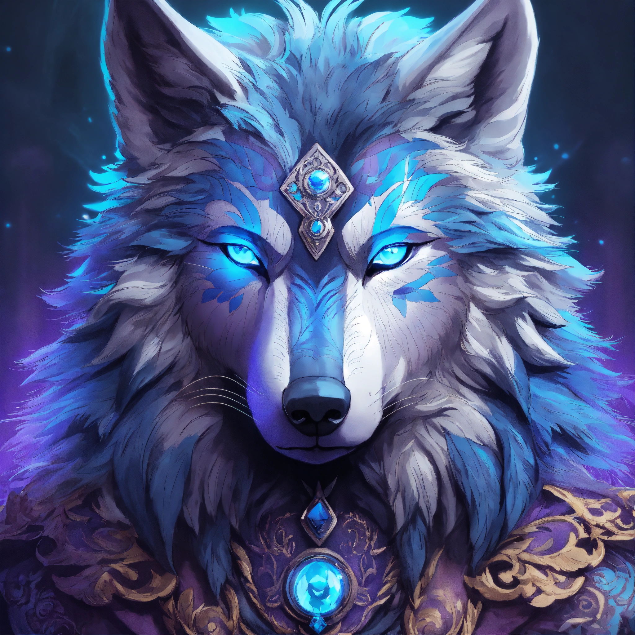 Lexica - Centered detailed face portrait of a masked grey, blue and ...