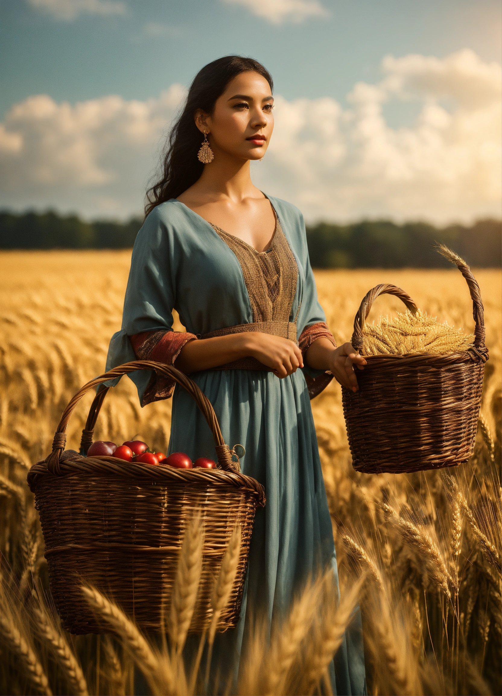Lexica - Goddess of the harvest, holding sheaf of wheat and basket of ...
