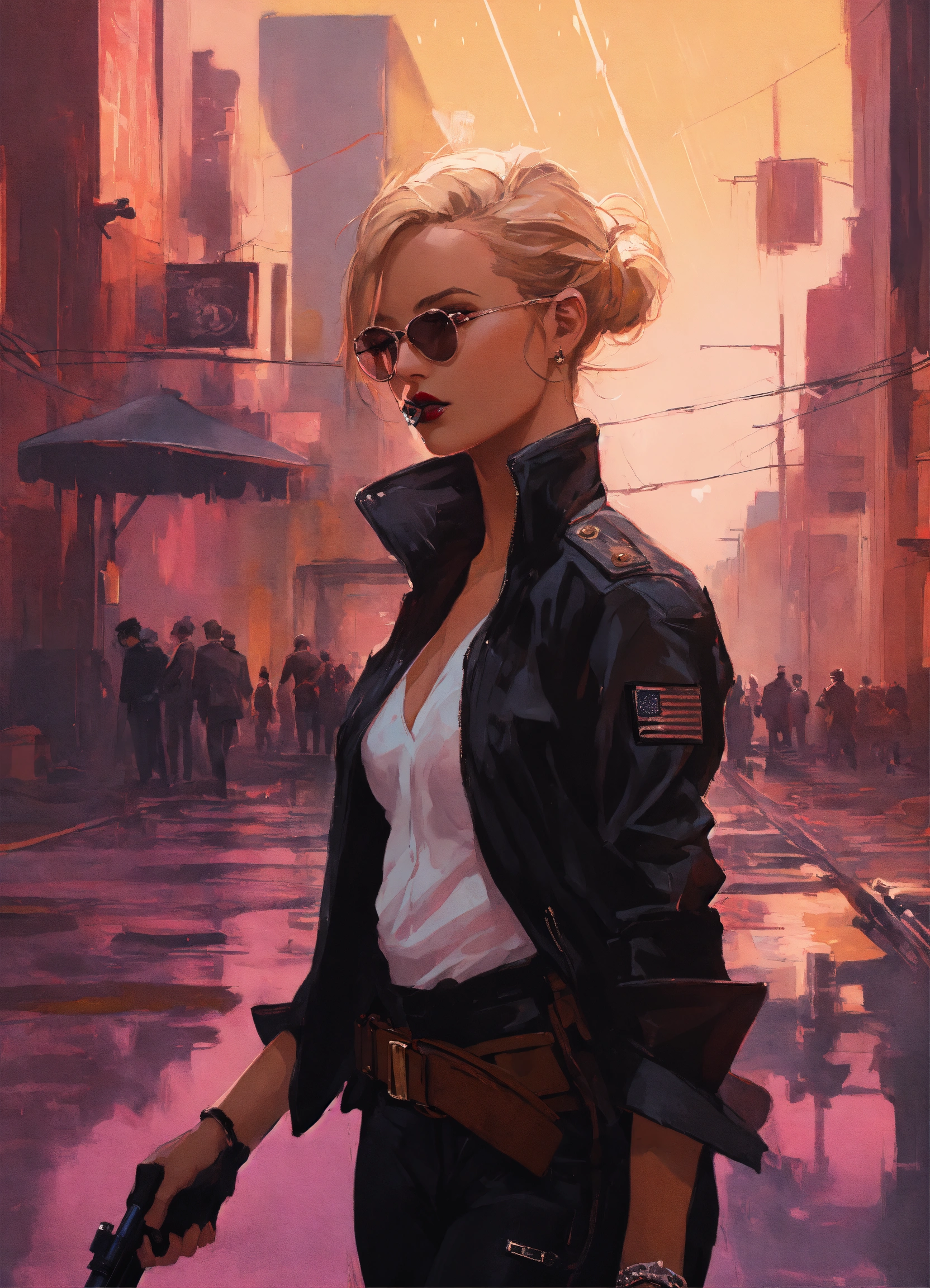 Lexica - Highly detailed portrait of a sewer emo punk lady mercenary ...