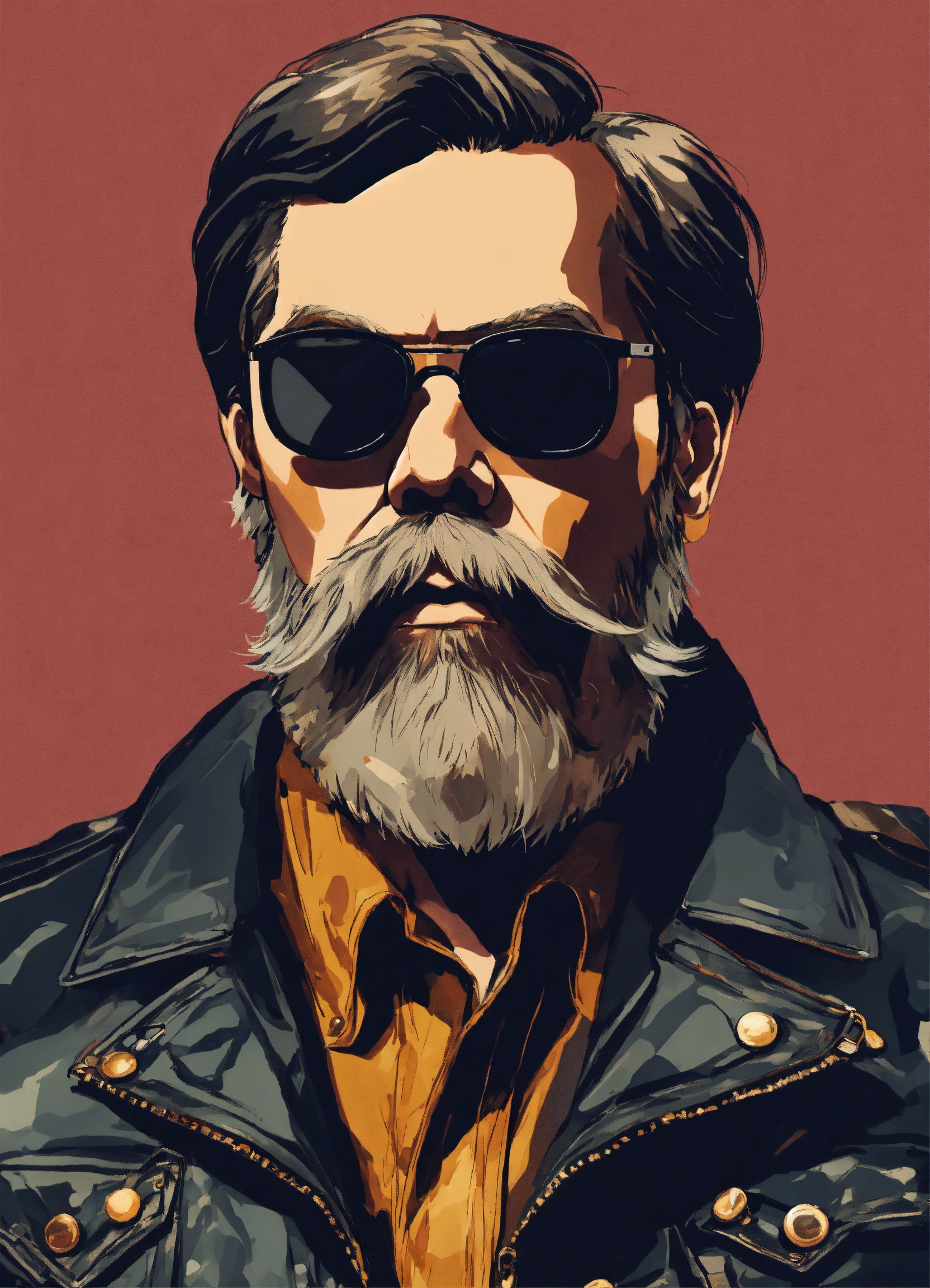 Lexica - Illustration of a cool Friedrich Engels in a rocker avatar ...