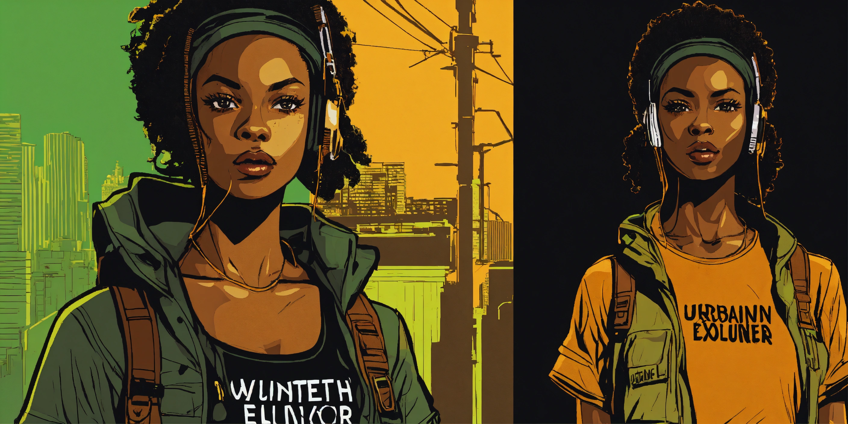 Lexica - Urban Jungle Explorer Black Woman, utilitarian urban explorer ...