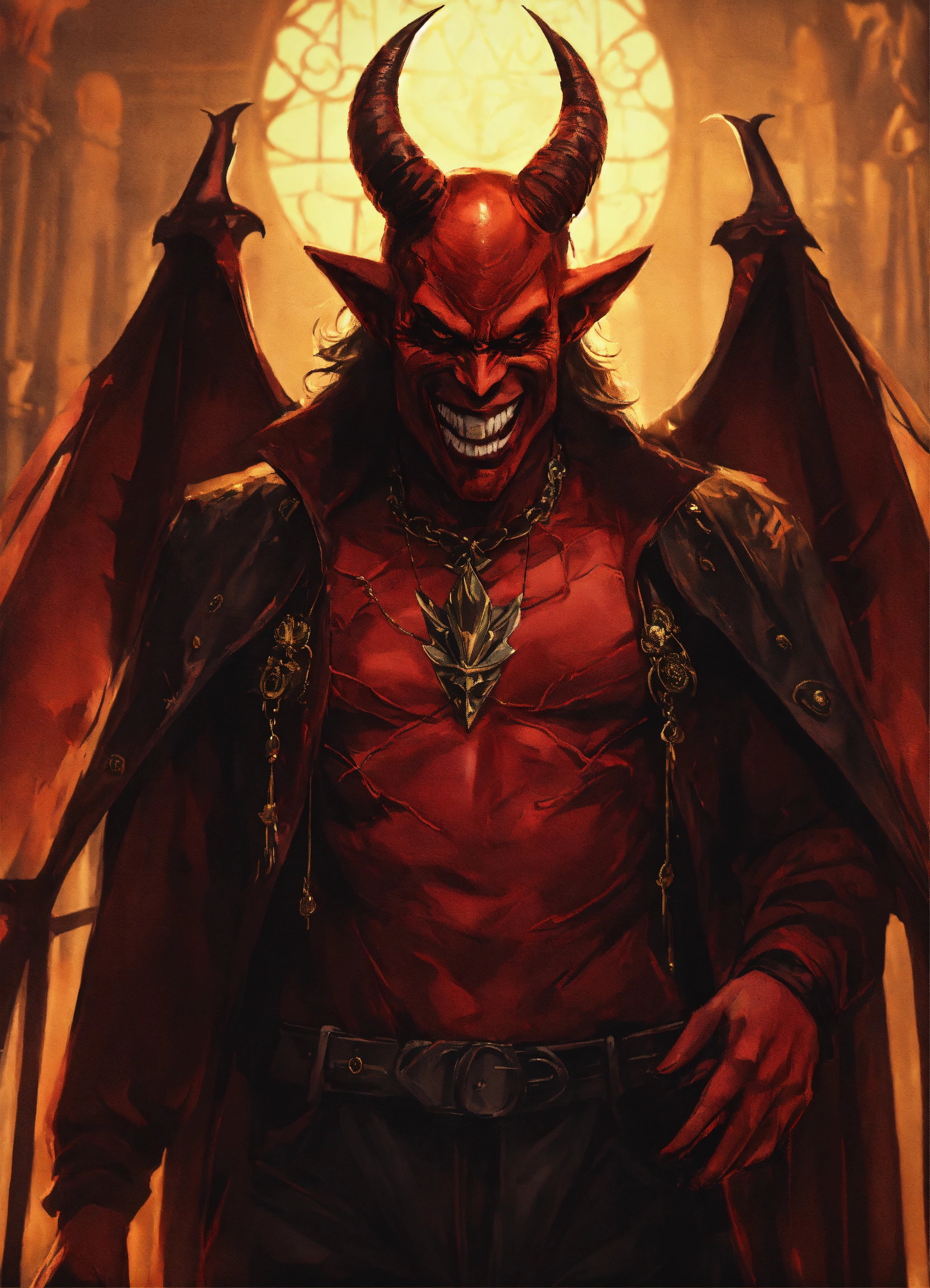 Lexica - A person shaking hands with the devil, evil grin