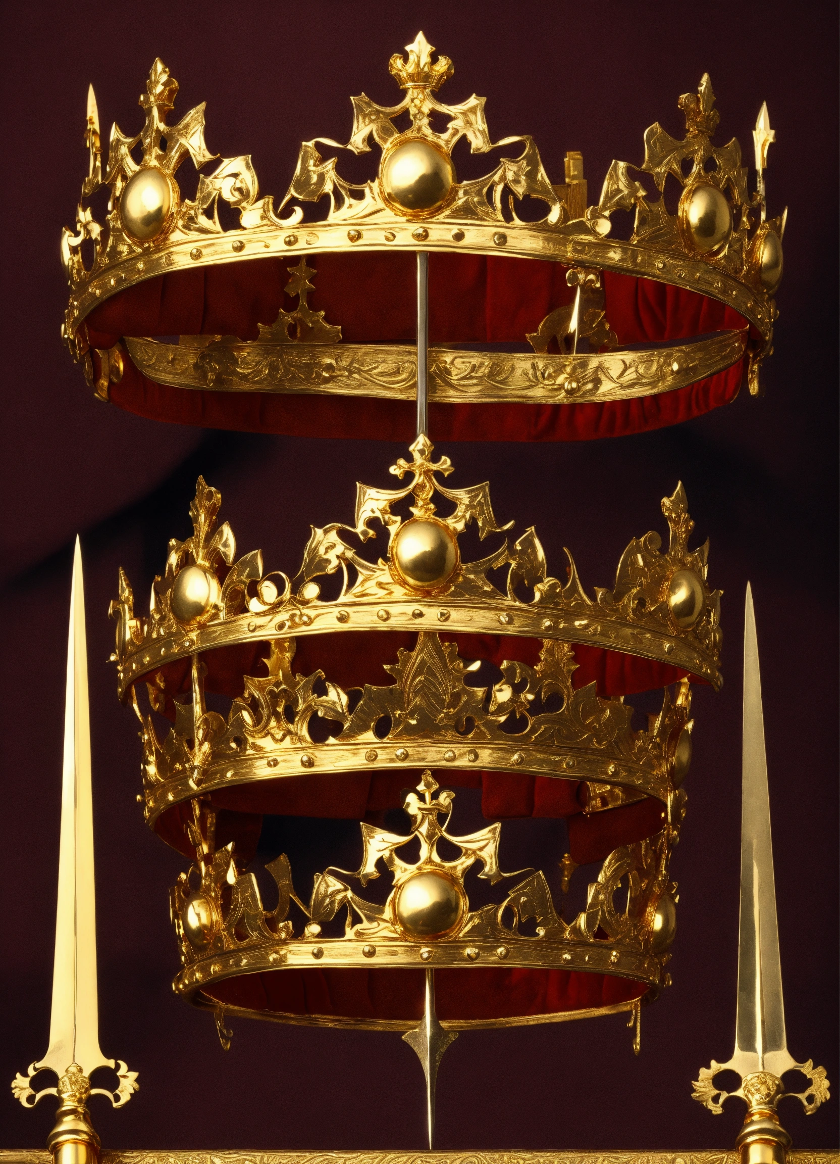 Lexica - Create a medieval king crown, plain gold, top view, 5 tips ...