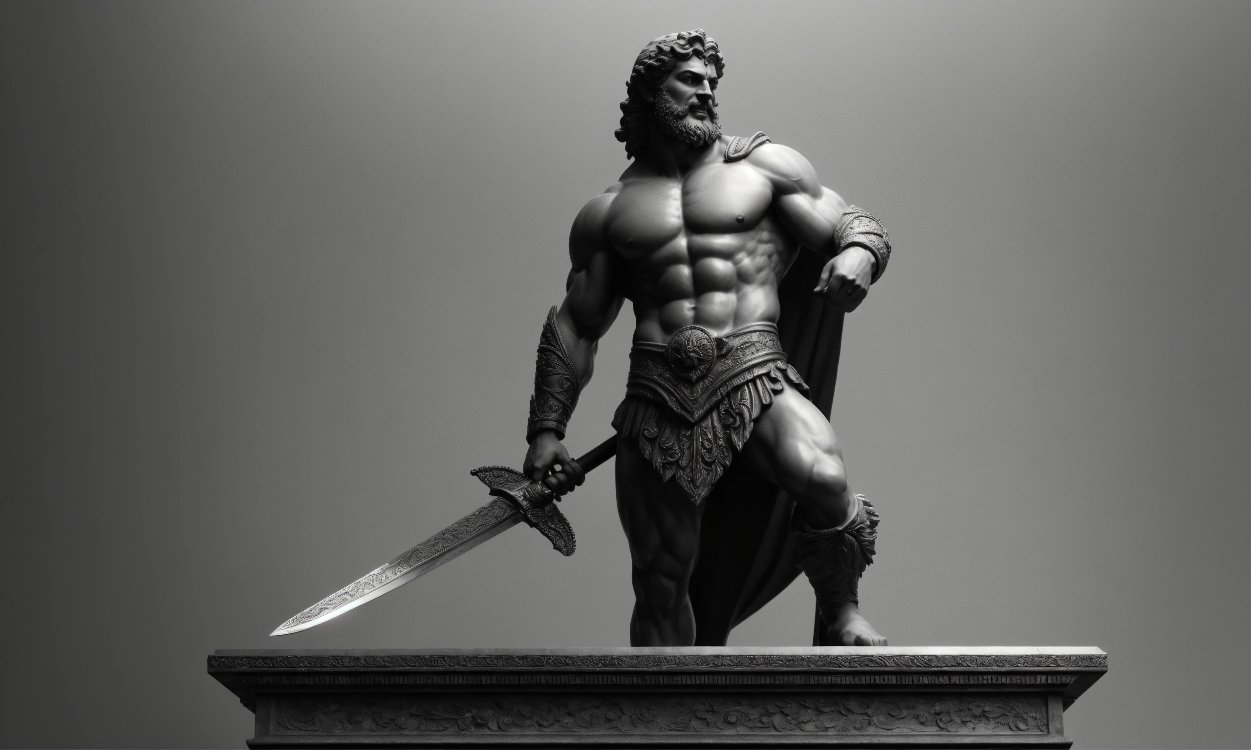 Lexica - Greek statue strong man standing with sinister smile sideways ...