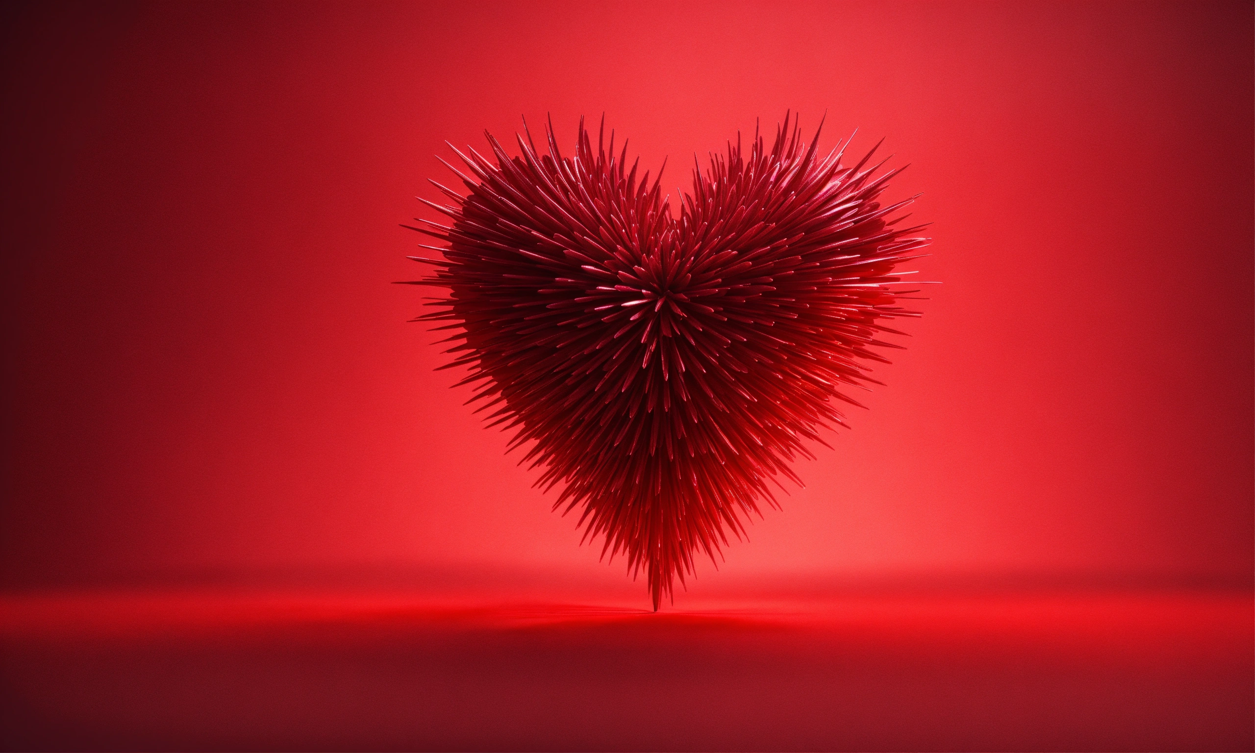 Lexica - Beautiful spike heart, 3d render, 8k, dark red theme