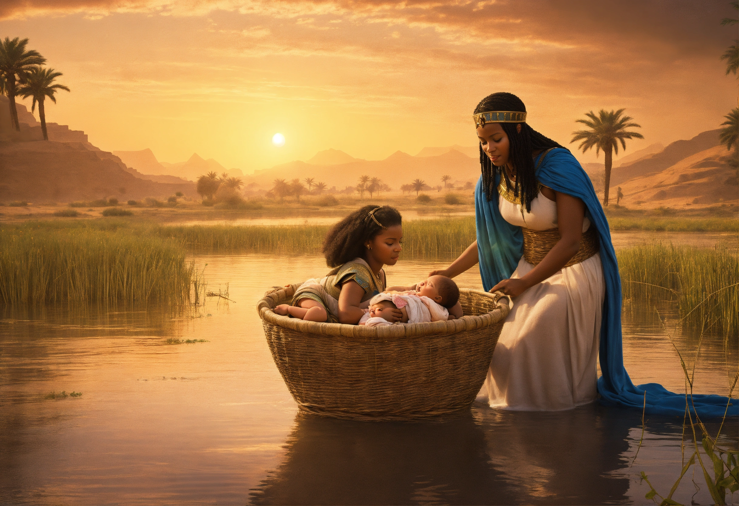 Lexica - Pharaoh's daughter takes baby Moses out of the basket that was ...