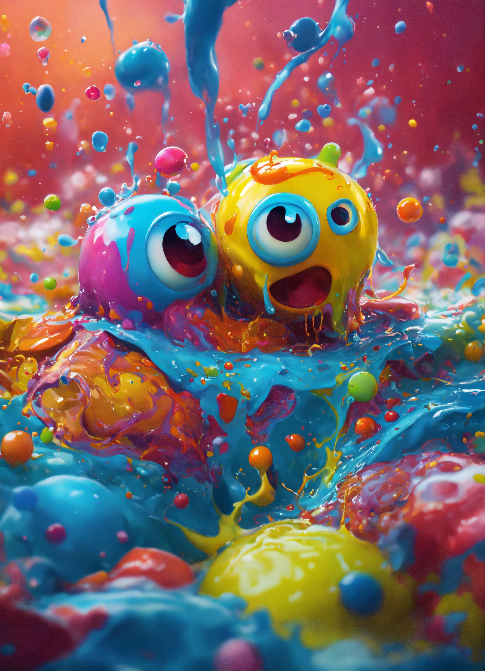 Lexica - Splash art, a quirky liquid portrait of a smileynt , splash ...