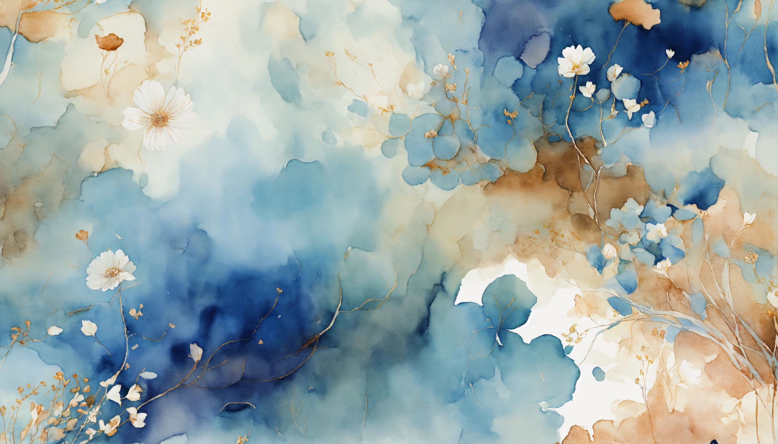 Lexica - Abstract wallpaper in earth, white and blue tones, watercolour ...