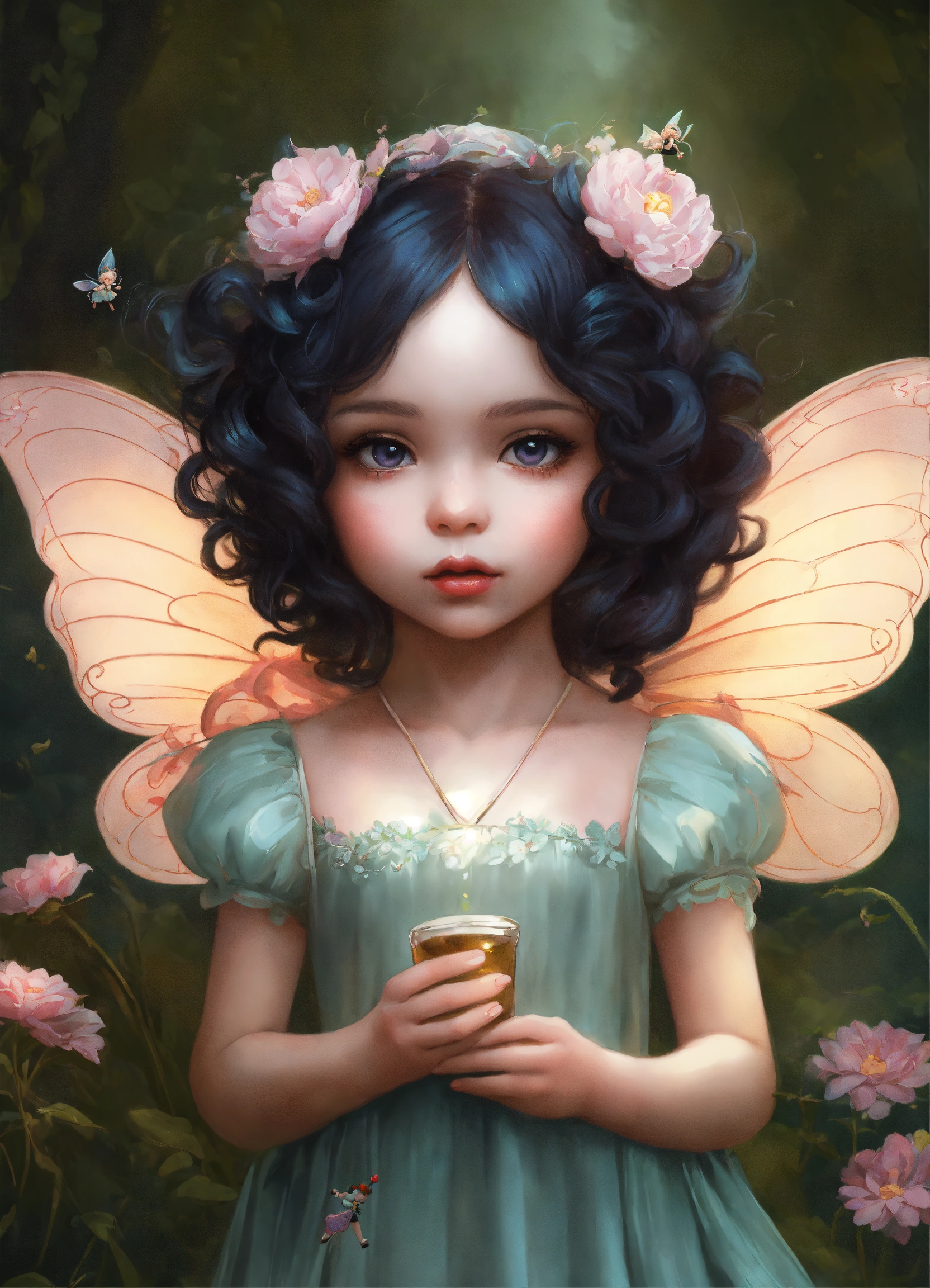 Lexica - Portrait of a very cute fairy gothic chibi girl kewpie fairy ...