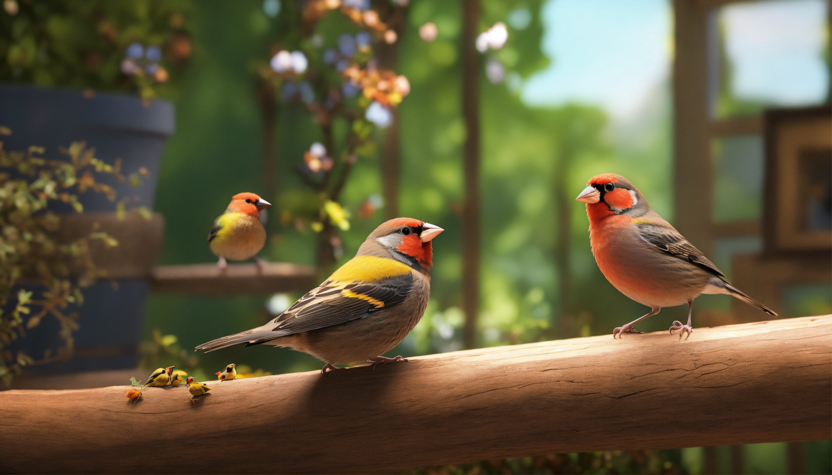 Lexica - ""Generate a scene where a tiny finch suggests an equal ...