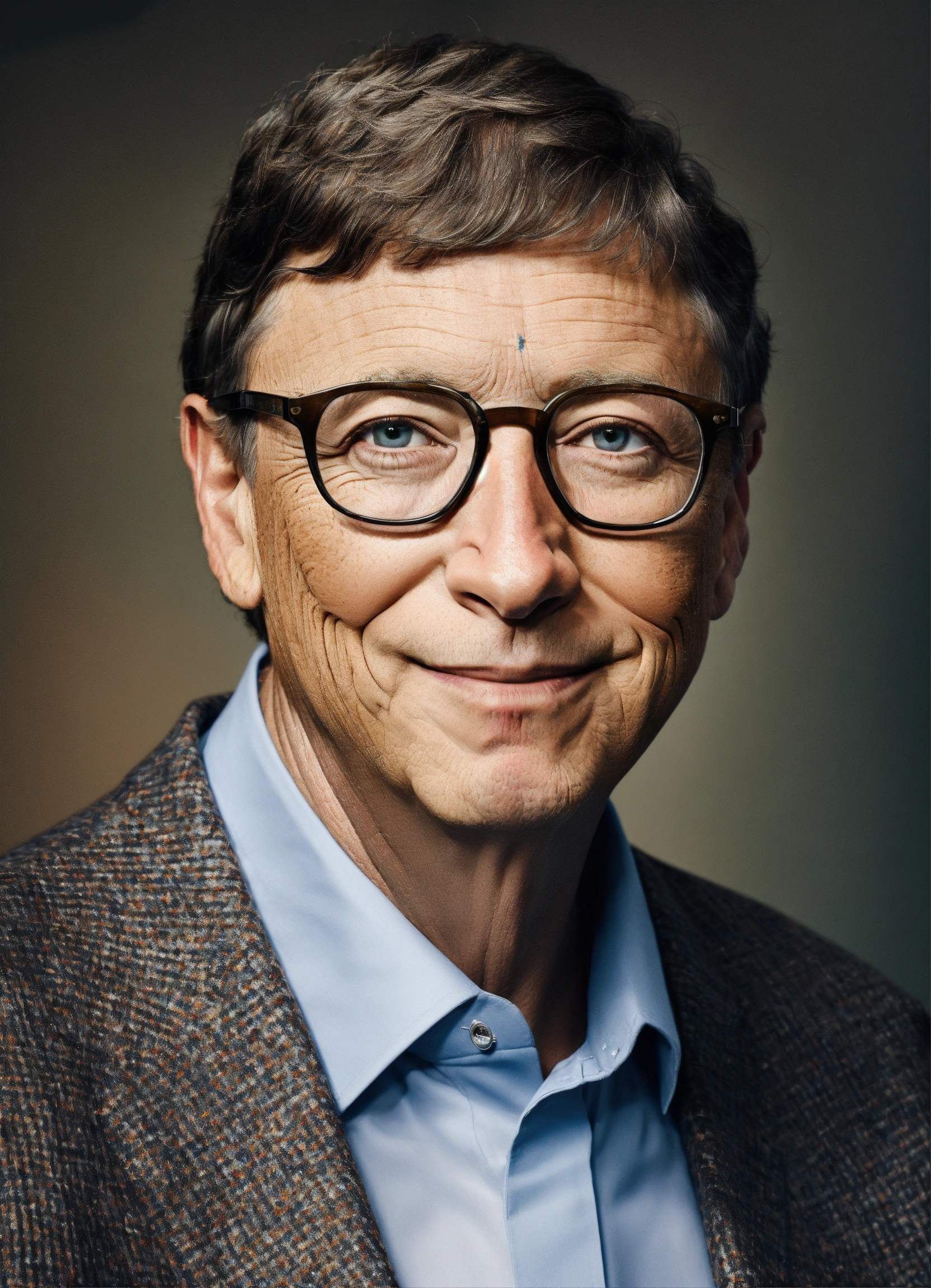 Lexica - A portrait of Bill Gates, looking at the camera, full shot