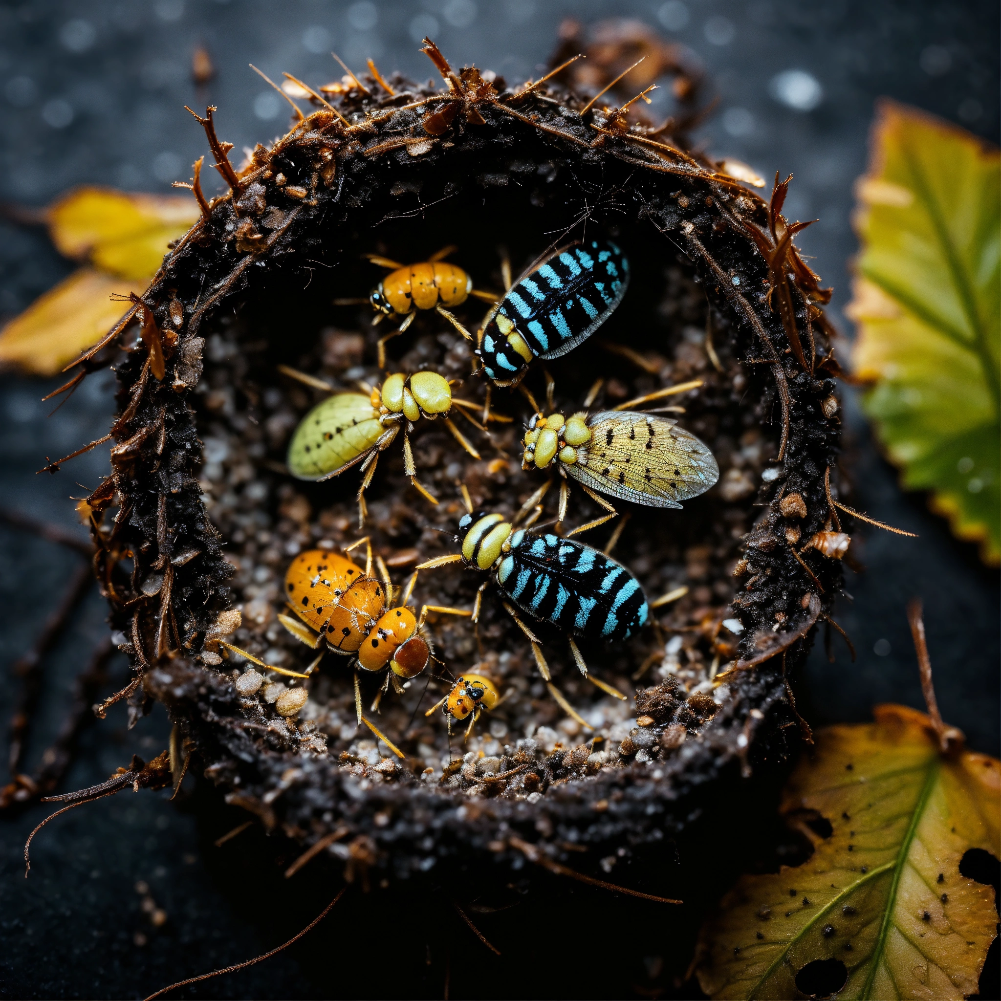 Lexica - Dark creepy ugly rainy Autumn macro photography close-up of a ...