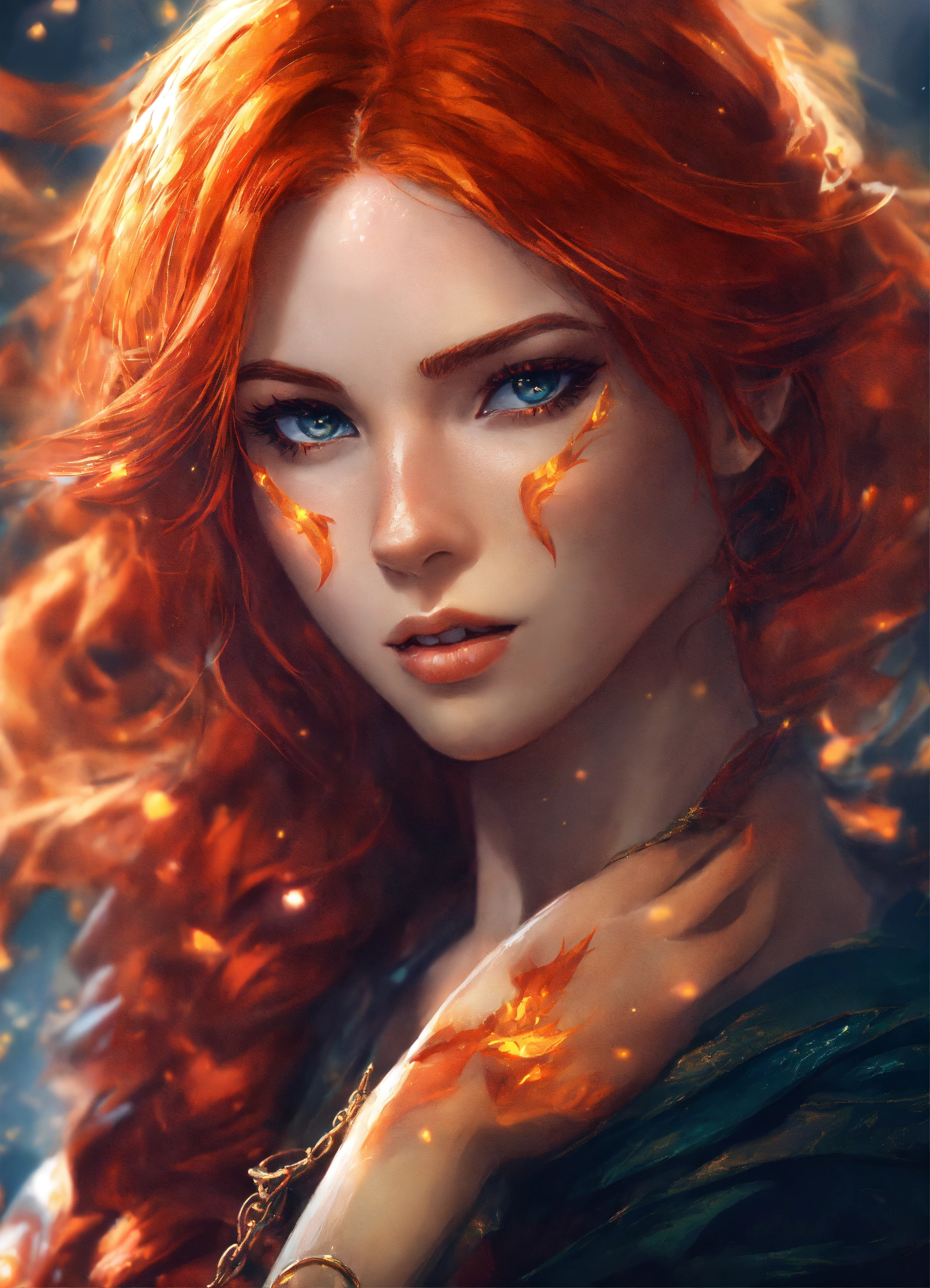 Lexica - Draconic traits to draconic human woman with reddish orange ...