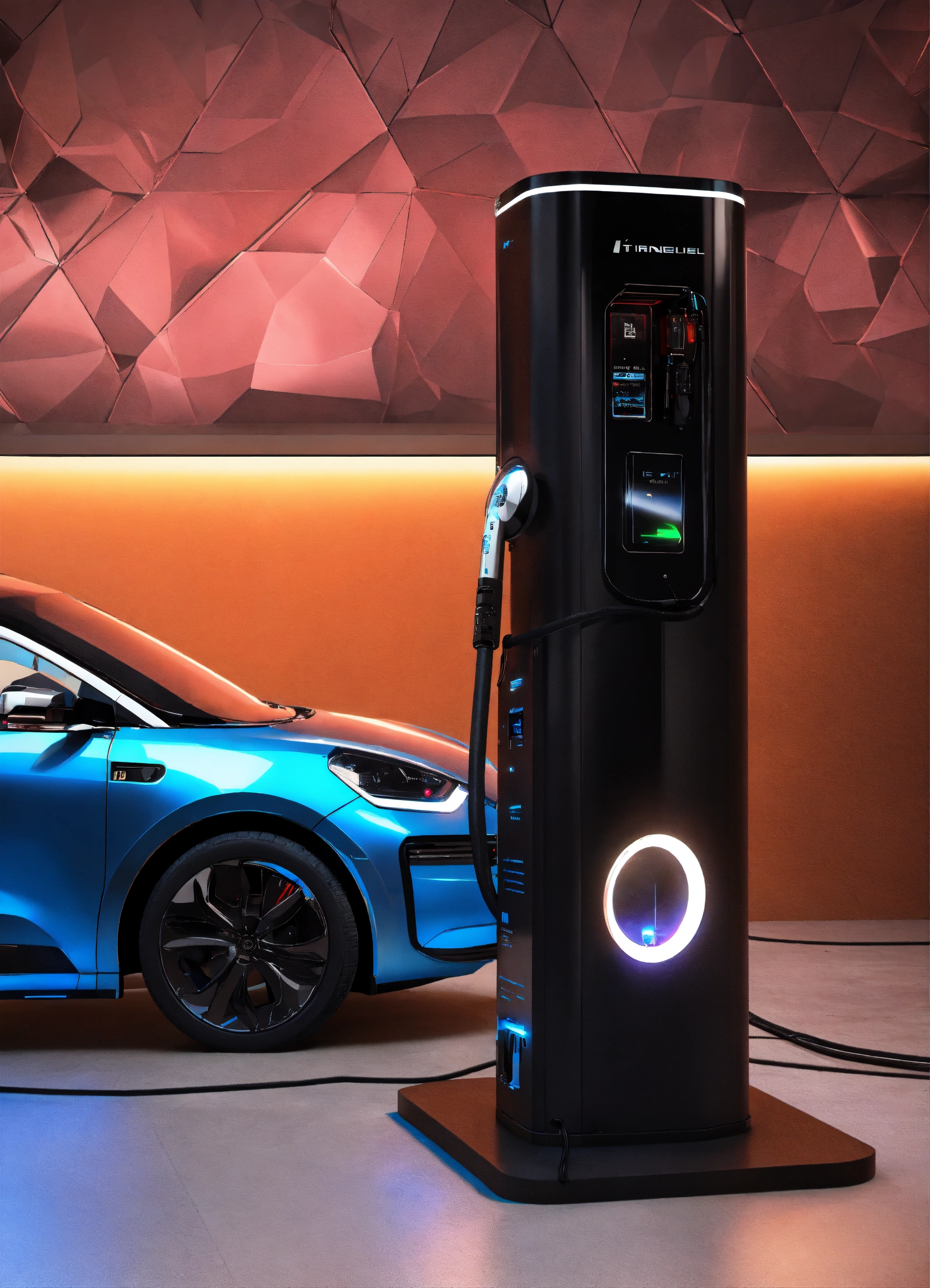 Lexica - Small black Wall mounted portable 11kW EV charger, hi gloss ...