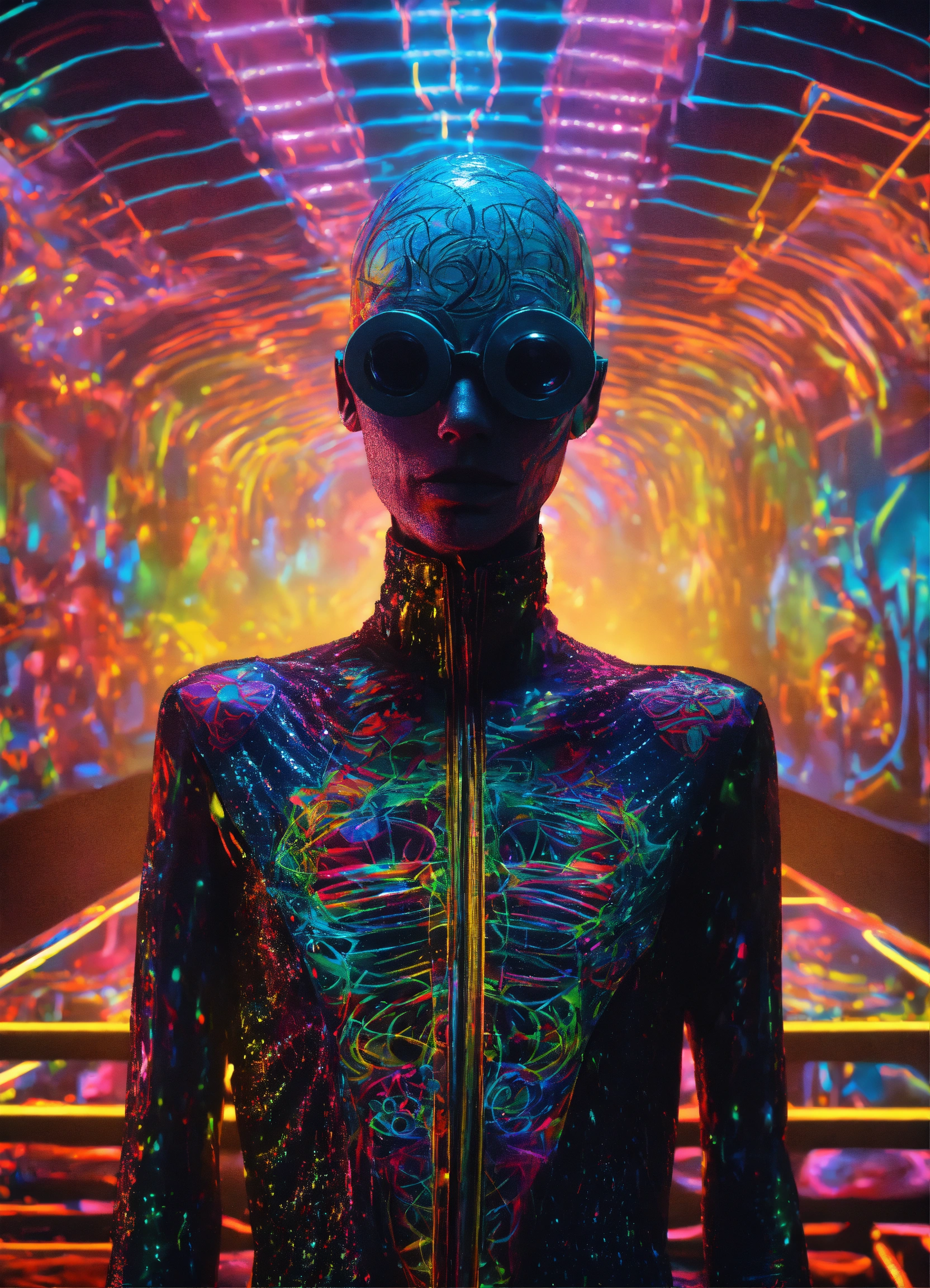 Lexica - Photorealistic 3D portrait of Ai God DMT psytrance slender man ...