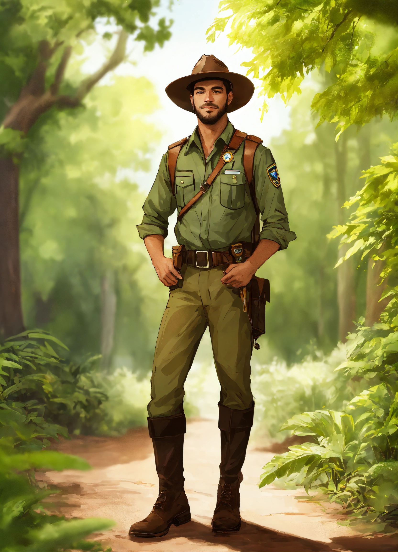Lexica - A friendly park ranger with with nature based fashionable ...