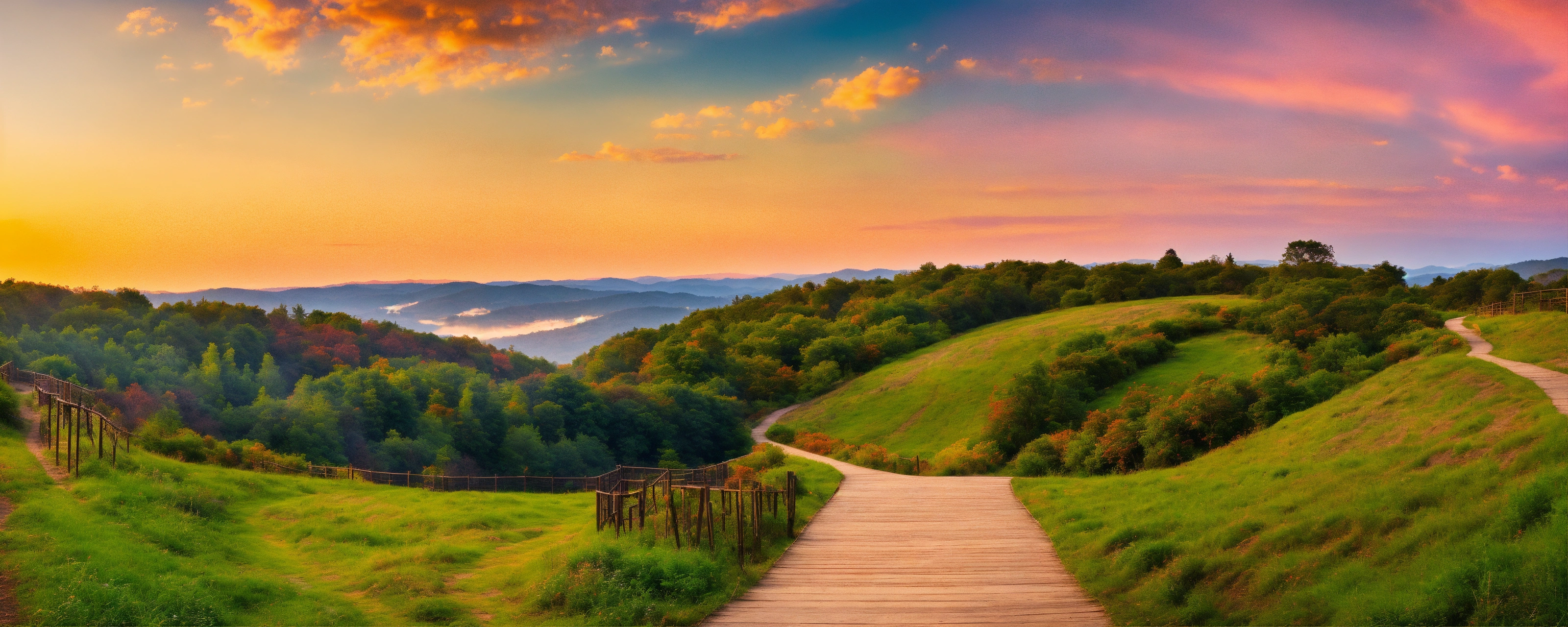 Lexica - Imagine a winding path through a peaceful landscape, perhaps a ...