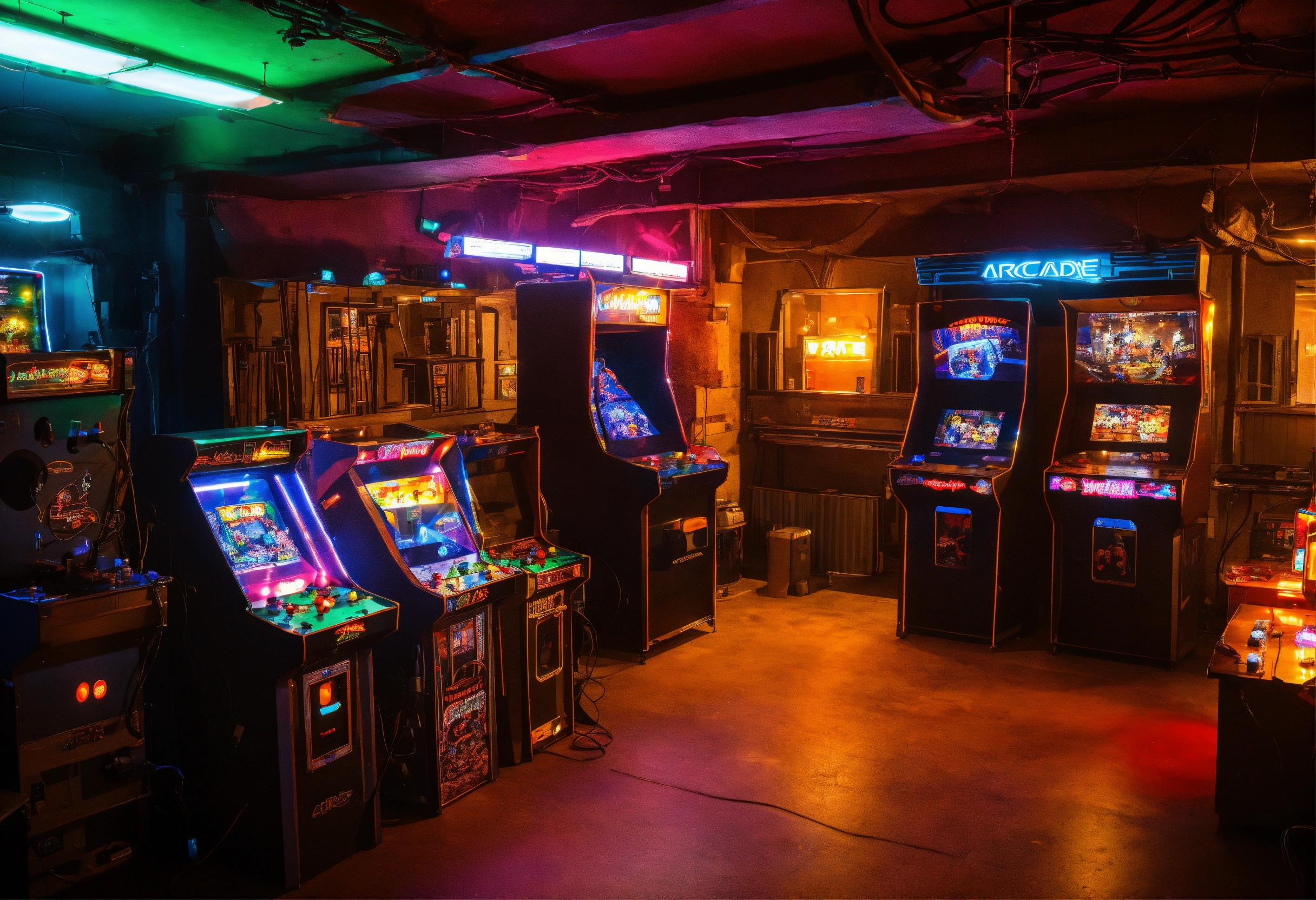 Lexica - Sci Fi tech base of operations with arcade machine, lots of ...