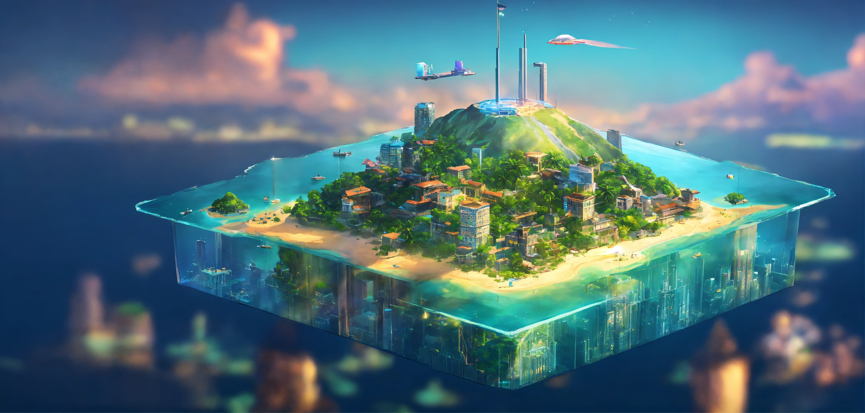 Lexica - A single small tropical island alone in the ocean, island ...