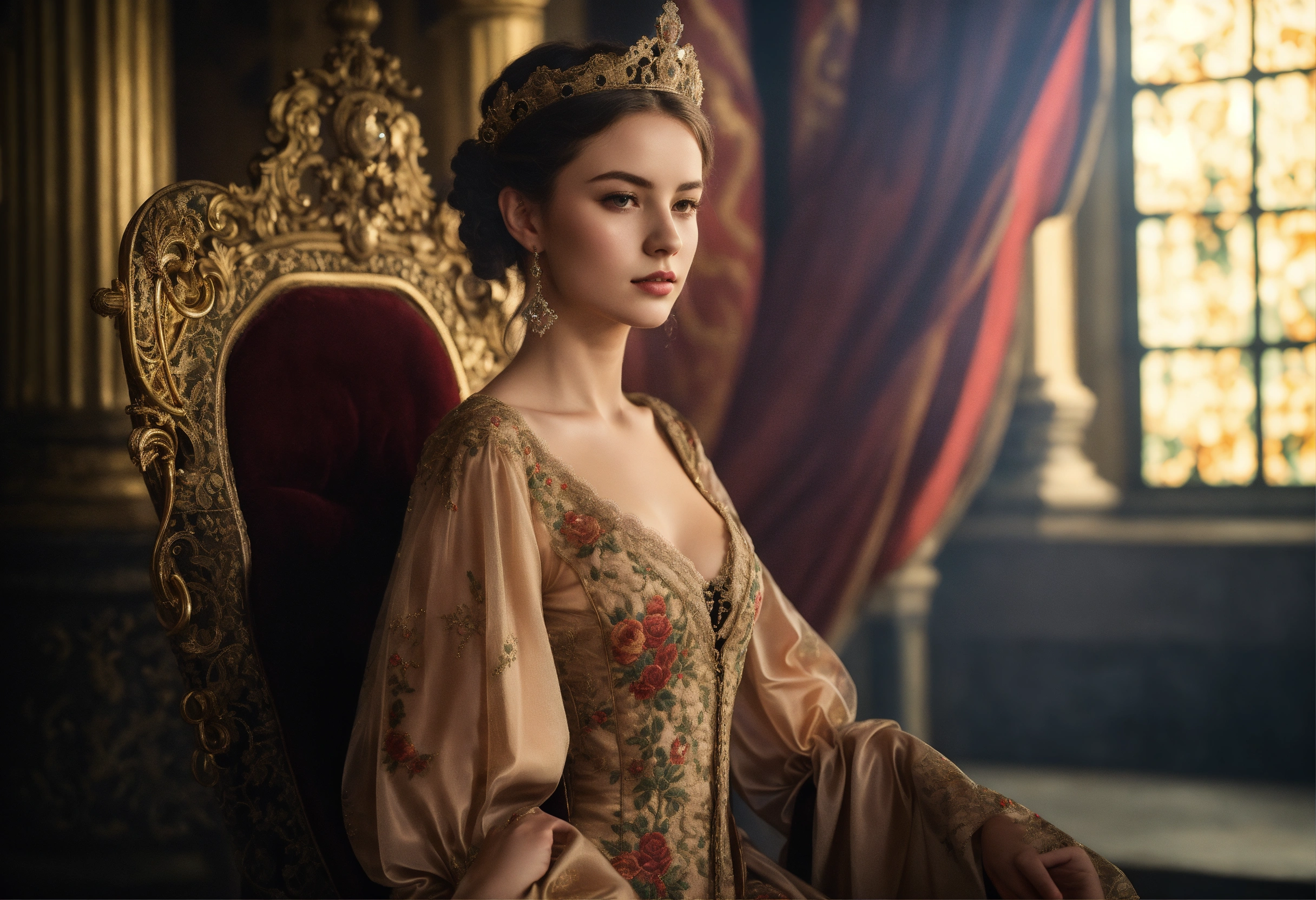 Lexica - Fine art portrait photography, medieval setting, full body ...