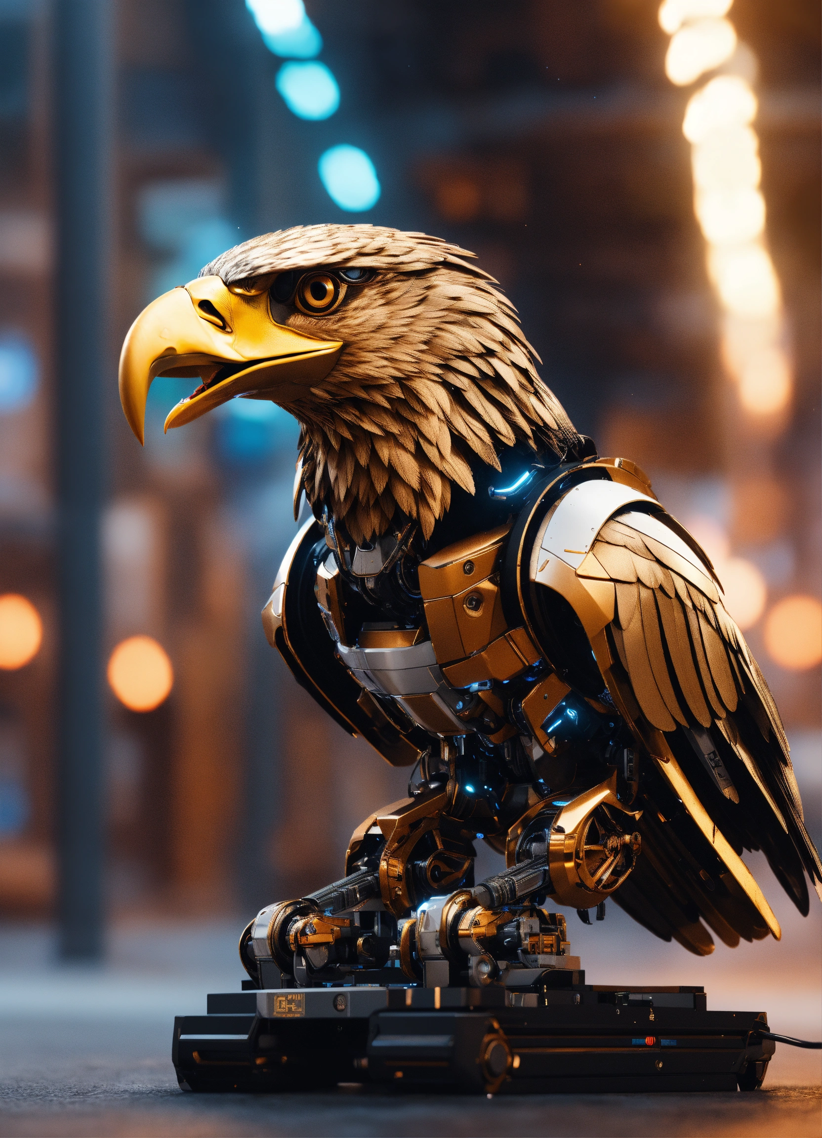 Lexica - Create a detailed 8K render of a photorealistic robotic eagle ...