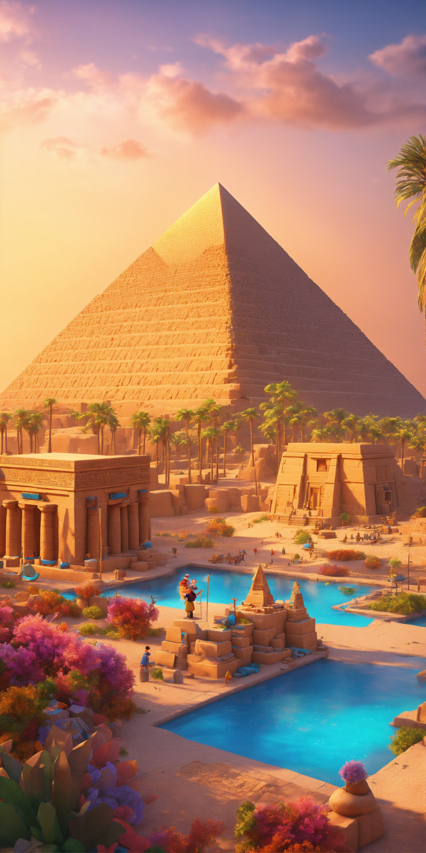 Lexica - Pyramides of Egypt background ,realistic, vivid colors octane ...