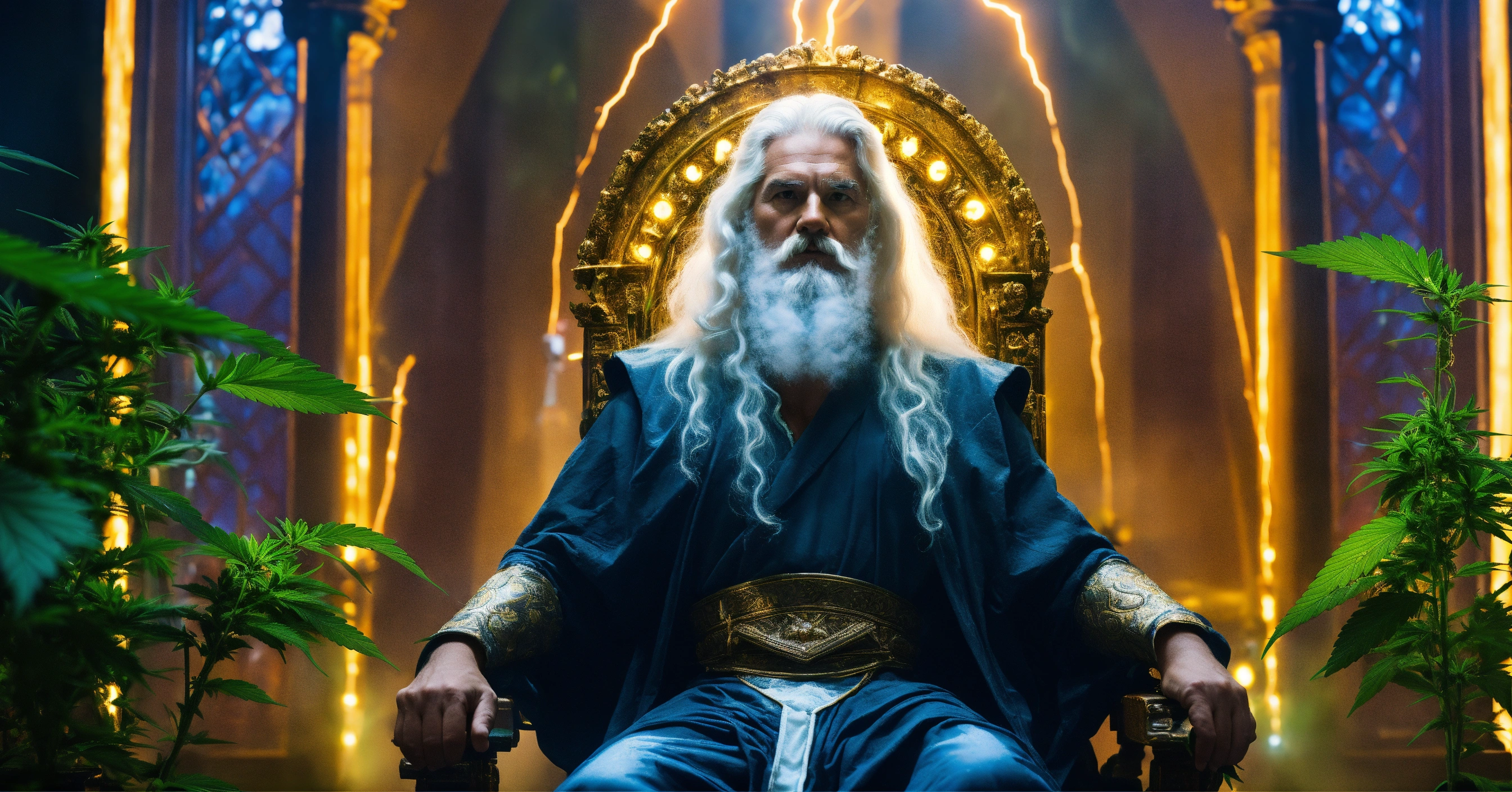 Lexica - Old god zeus, on his throne with long white hair, with ...