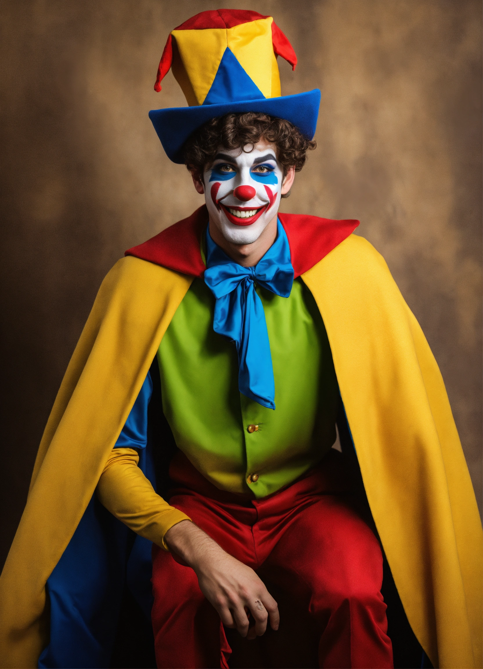 Lexica - Human male, court jester,, clown makeup, funny pose, full body ...