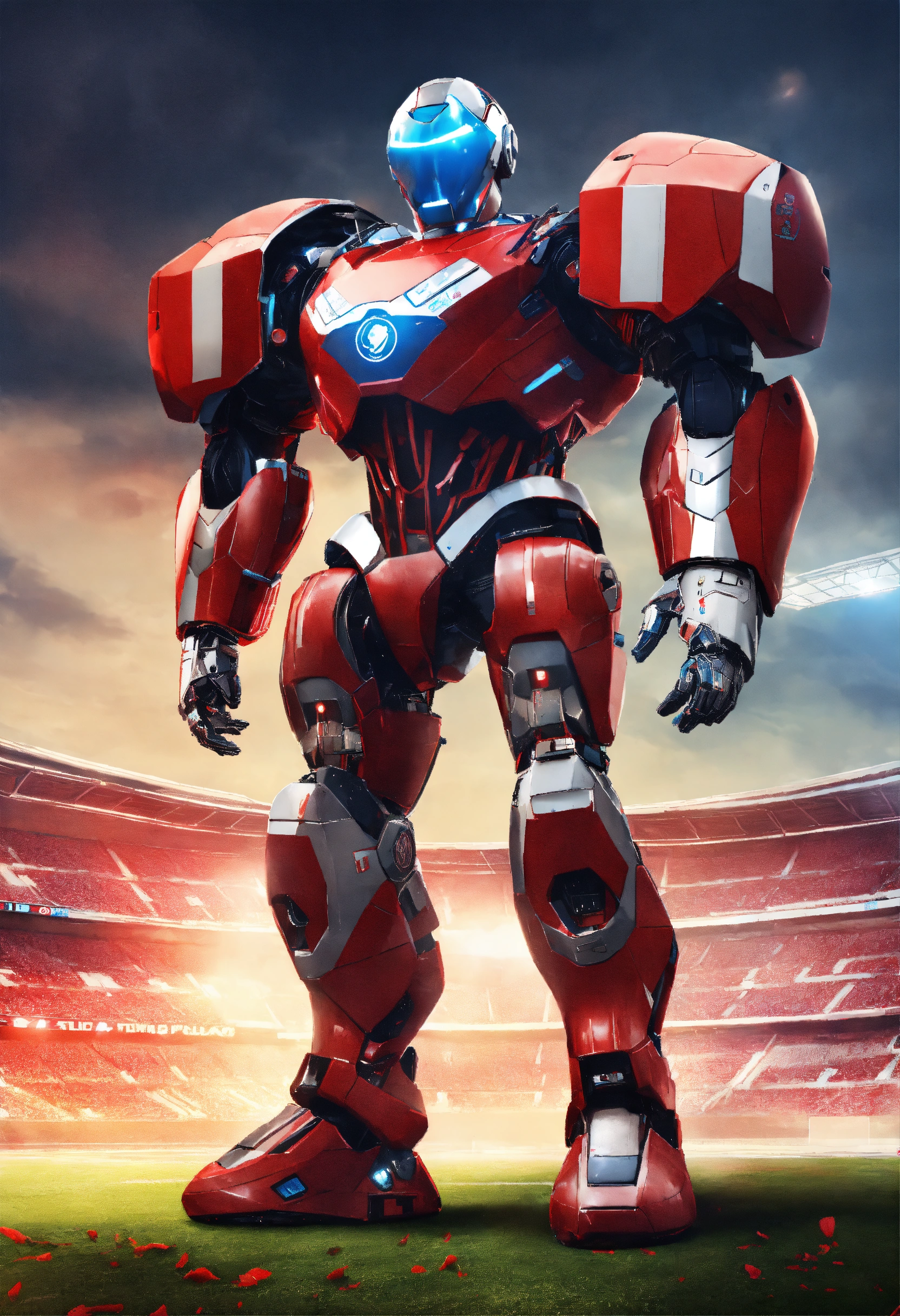 Lexica - A futuristic giant robot football player whit atletico de ...