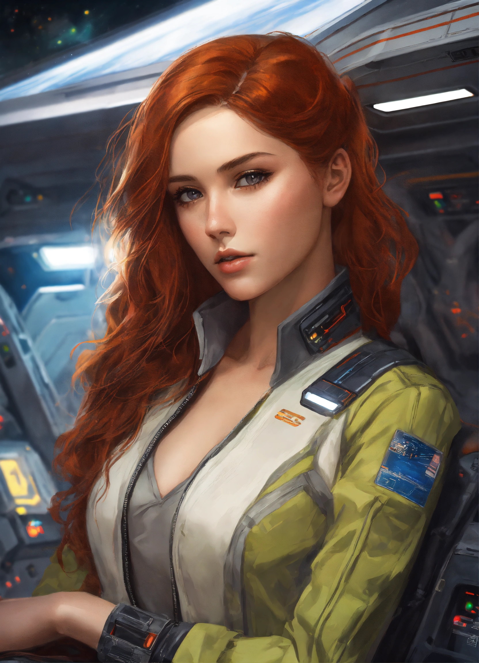 Lexica - Portrait, ultra realistic, beautiful android girl with auburn ...