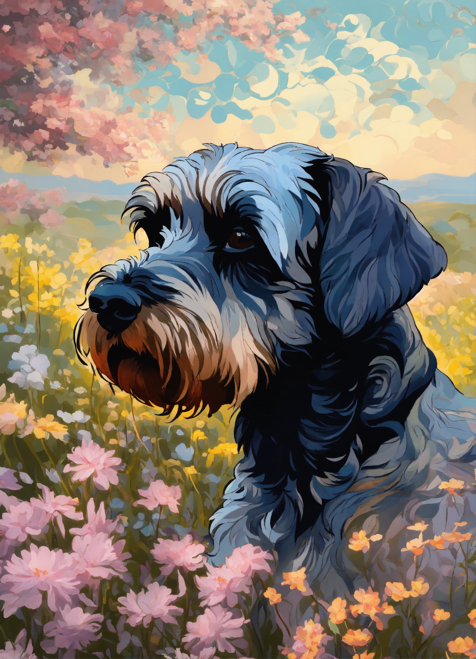 Lexica - Claude Monet overwhelmingly beautiful schnauser framed with ...