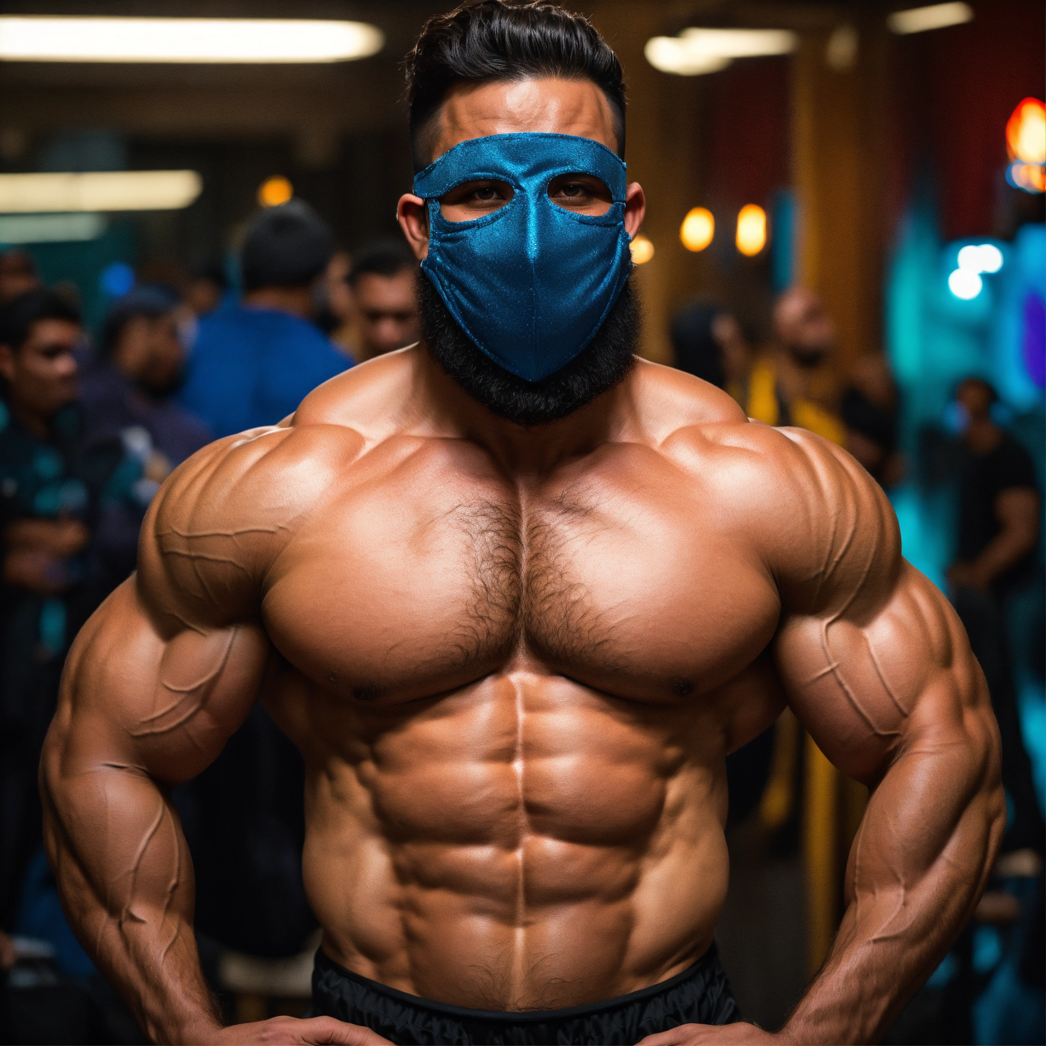 Lexica - 30-year-old hairy Afghan man with big muscles, big bodybuilder ...