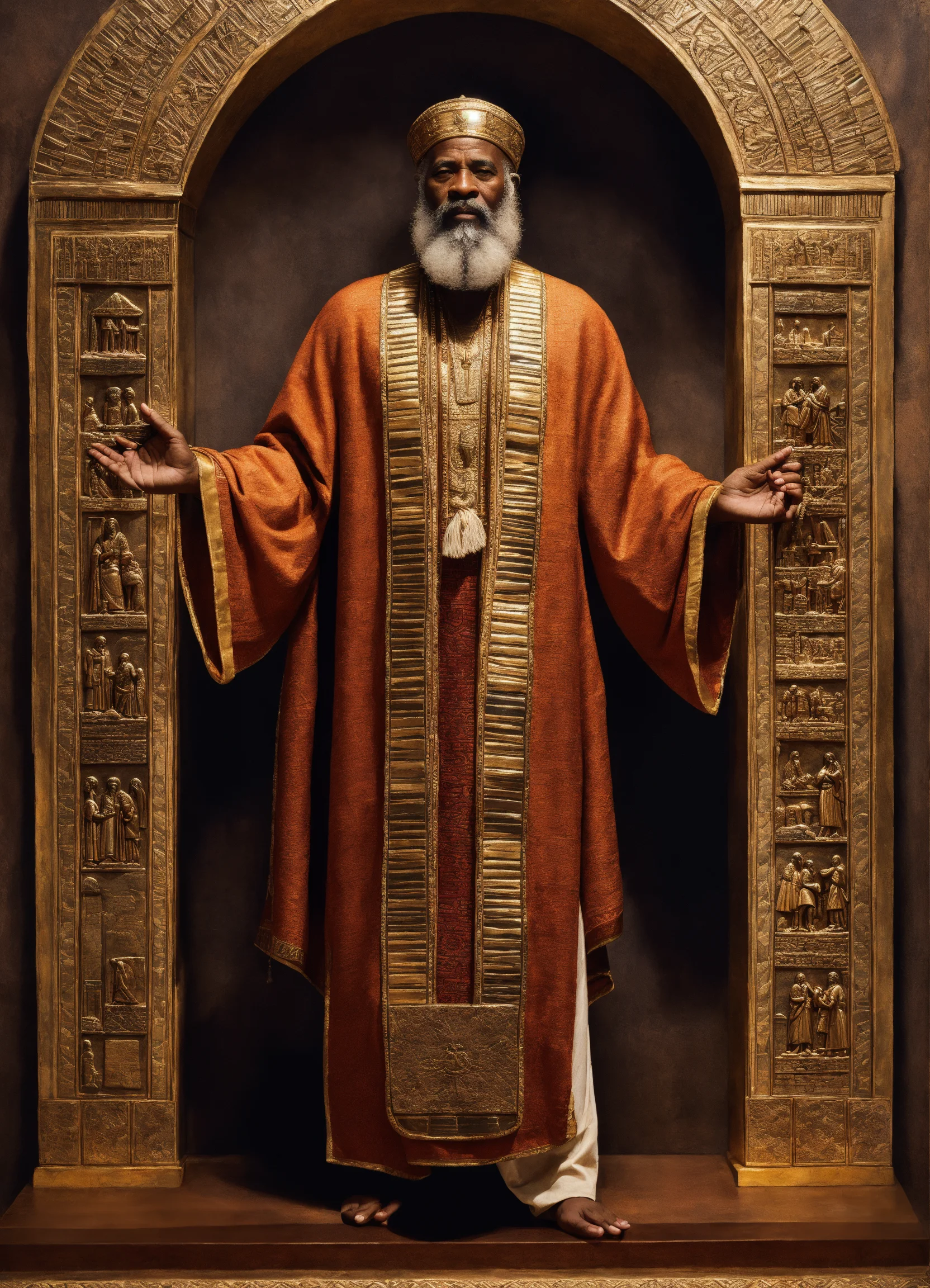 Lexica - Create a 3d oil painting of an African American Moses in his ...