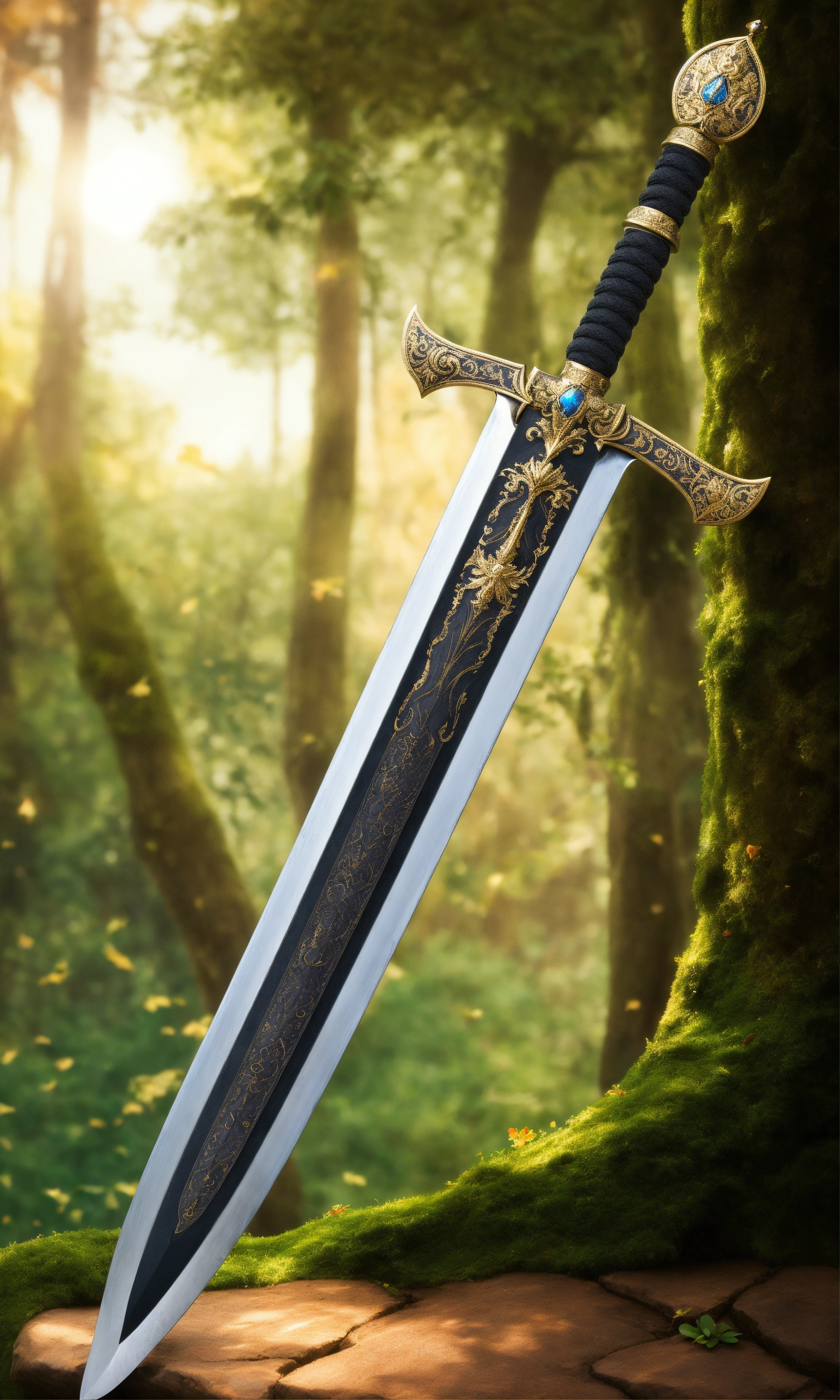 Lexica - Richly decorated long sword, realistic, ultra detailled