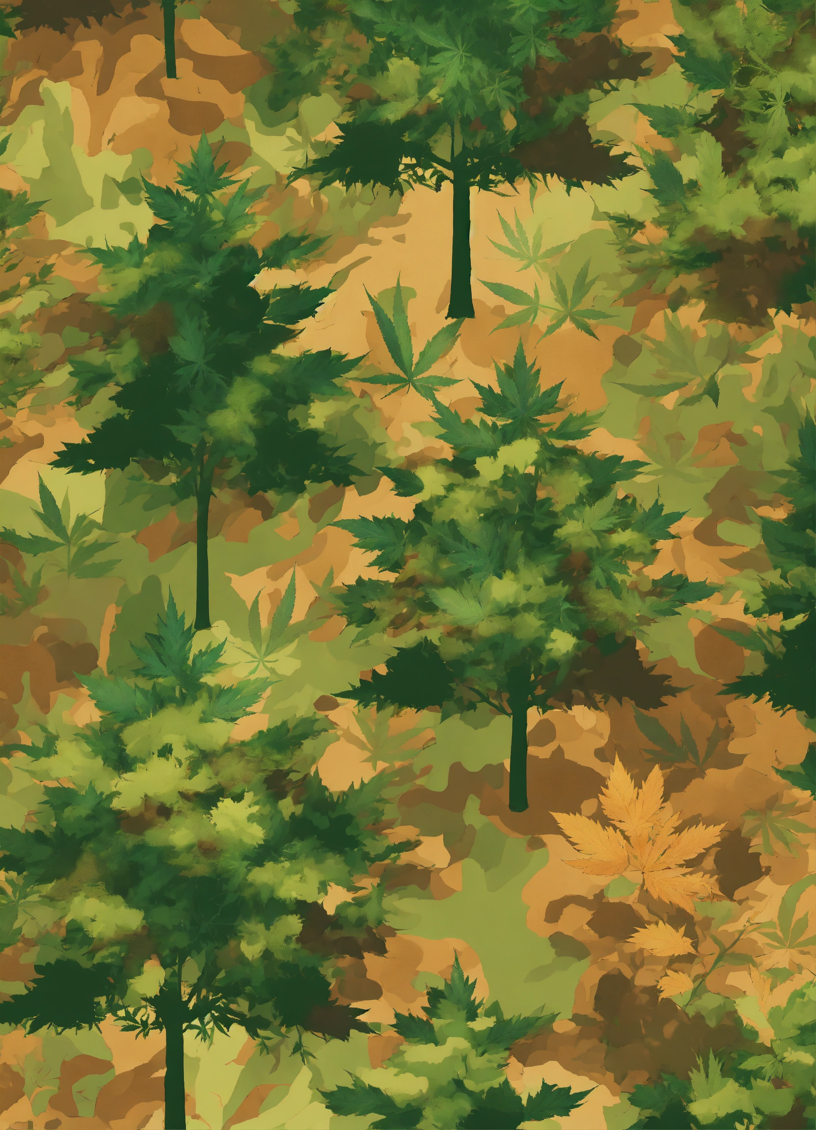 Lexica - Smoke, Weed, and tree camouflage pattern greens and browns