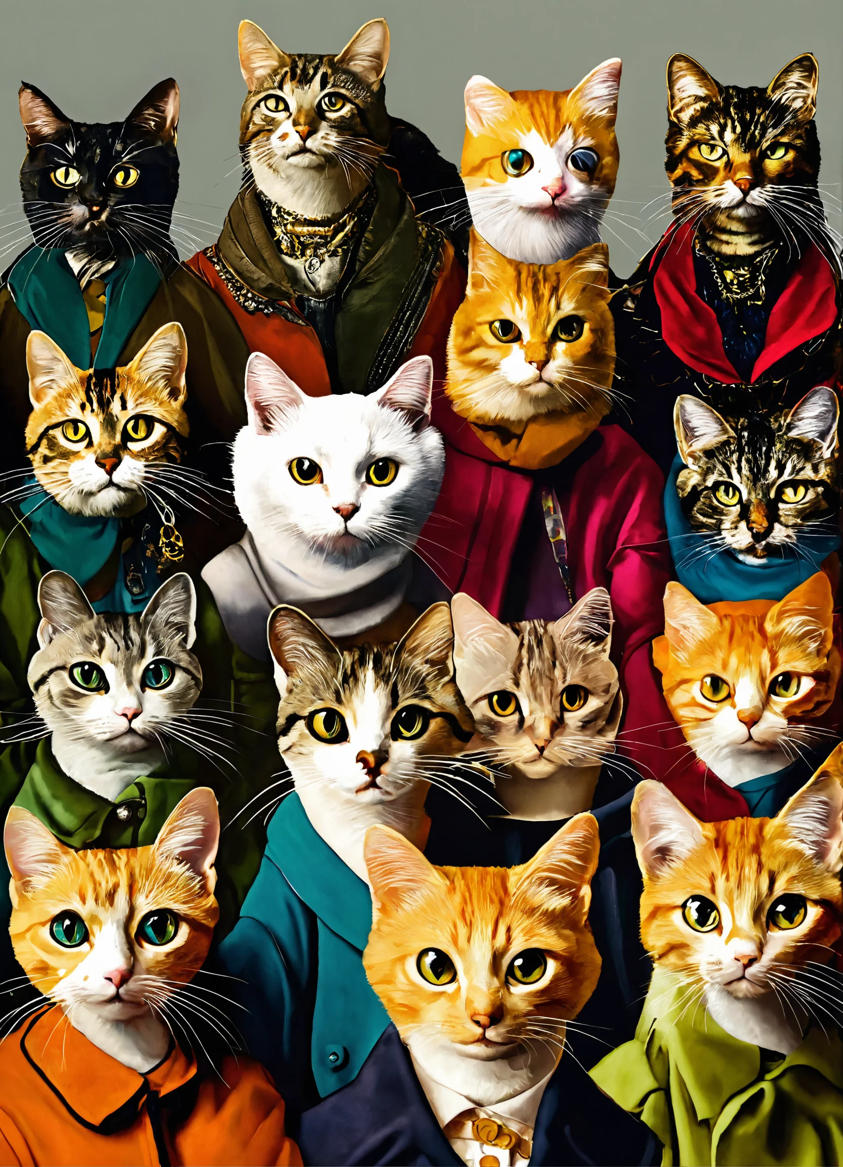 Lexica - A parallel world where only cats evolved, crowd of cats ...
