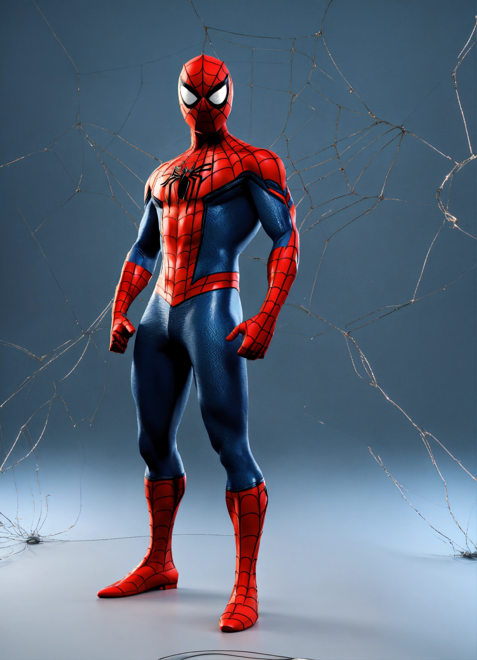Lexica - Spiderman With Different Powers full body view, 3D render