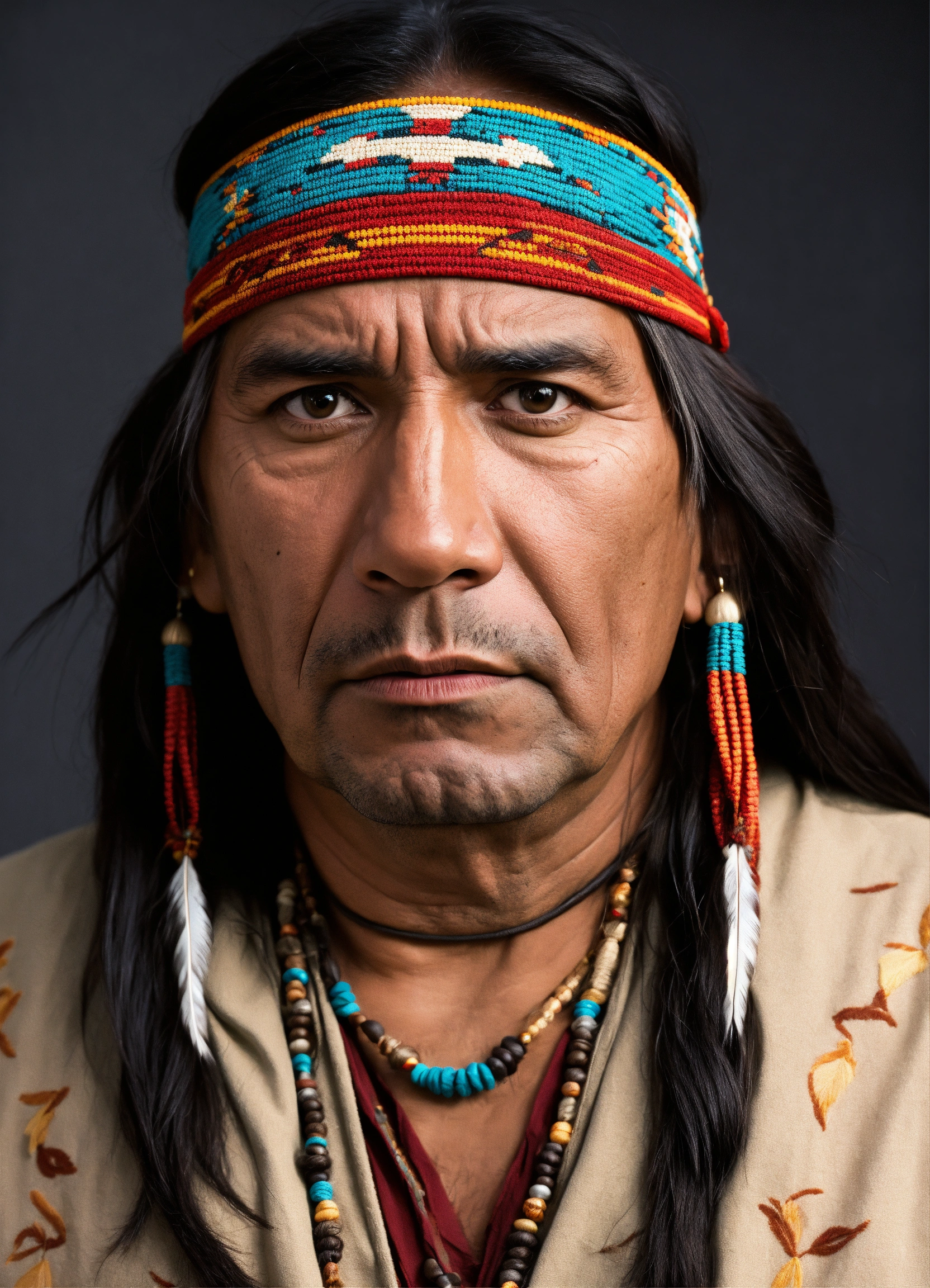 Lexica - Scared unique expressive middle-age native american man casual ...