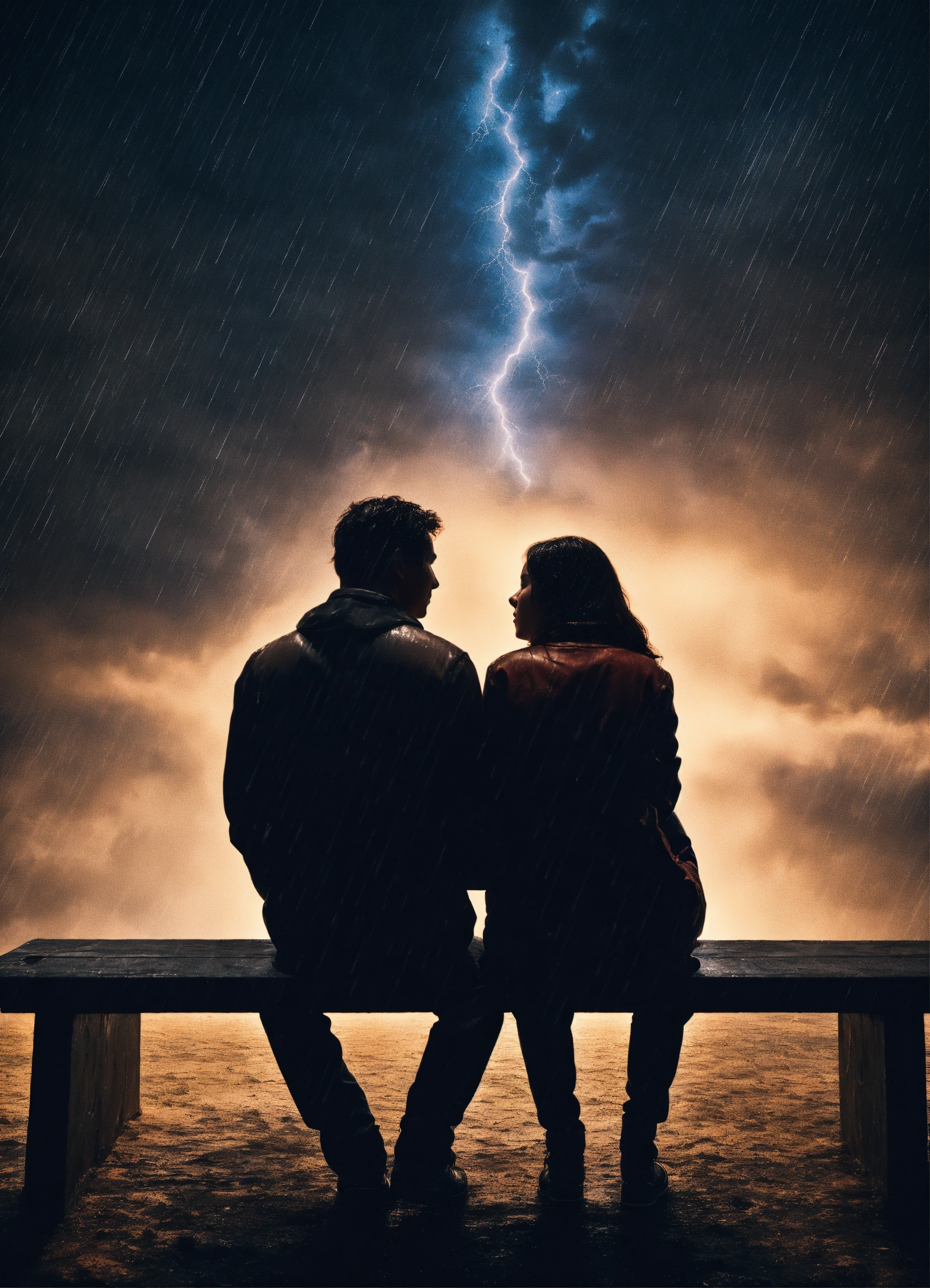 Lexica - Two strangers, a man and woman, sitting away from each other ...