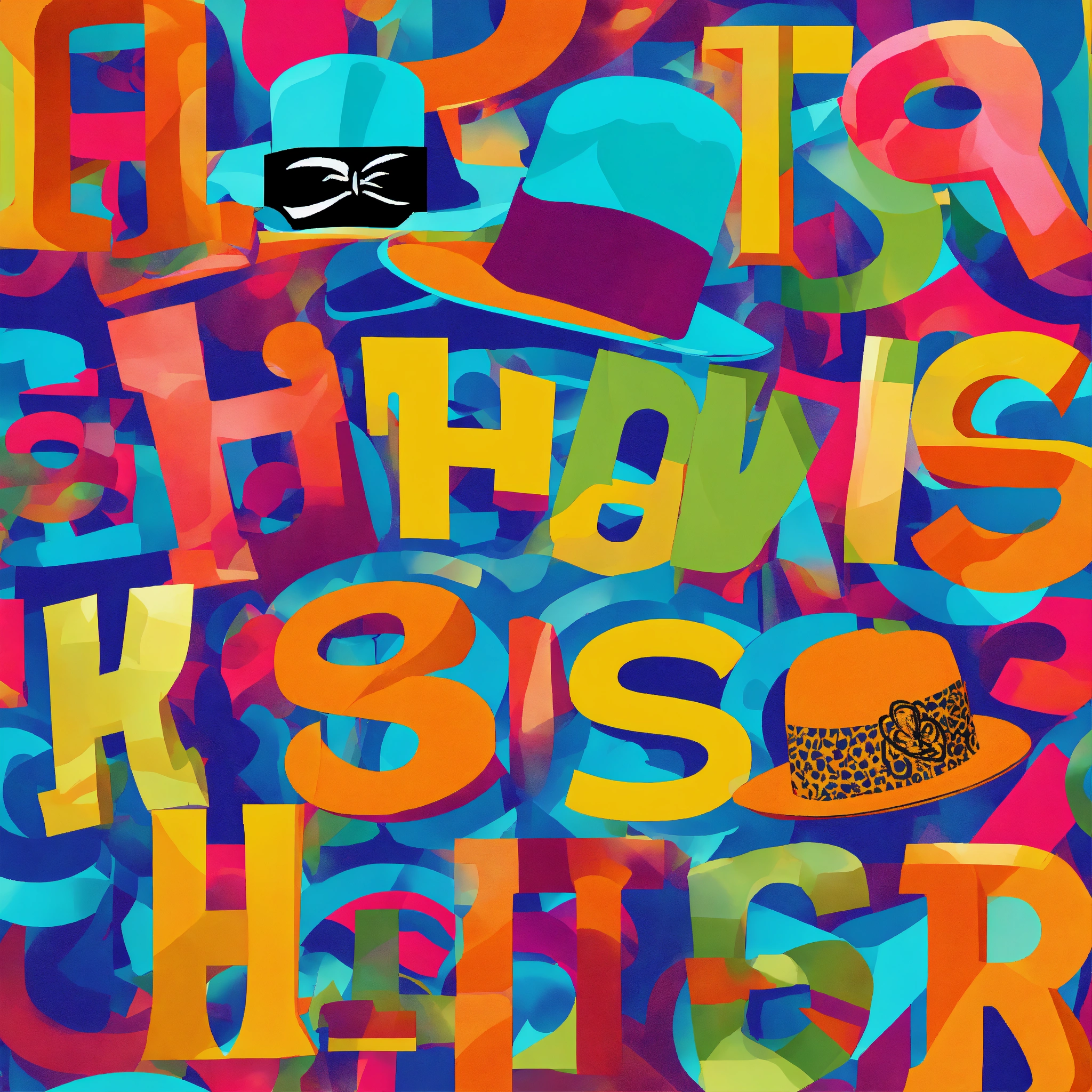 Lexica - Generate a colorful hip-hop-style image of the word 'HATS ...