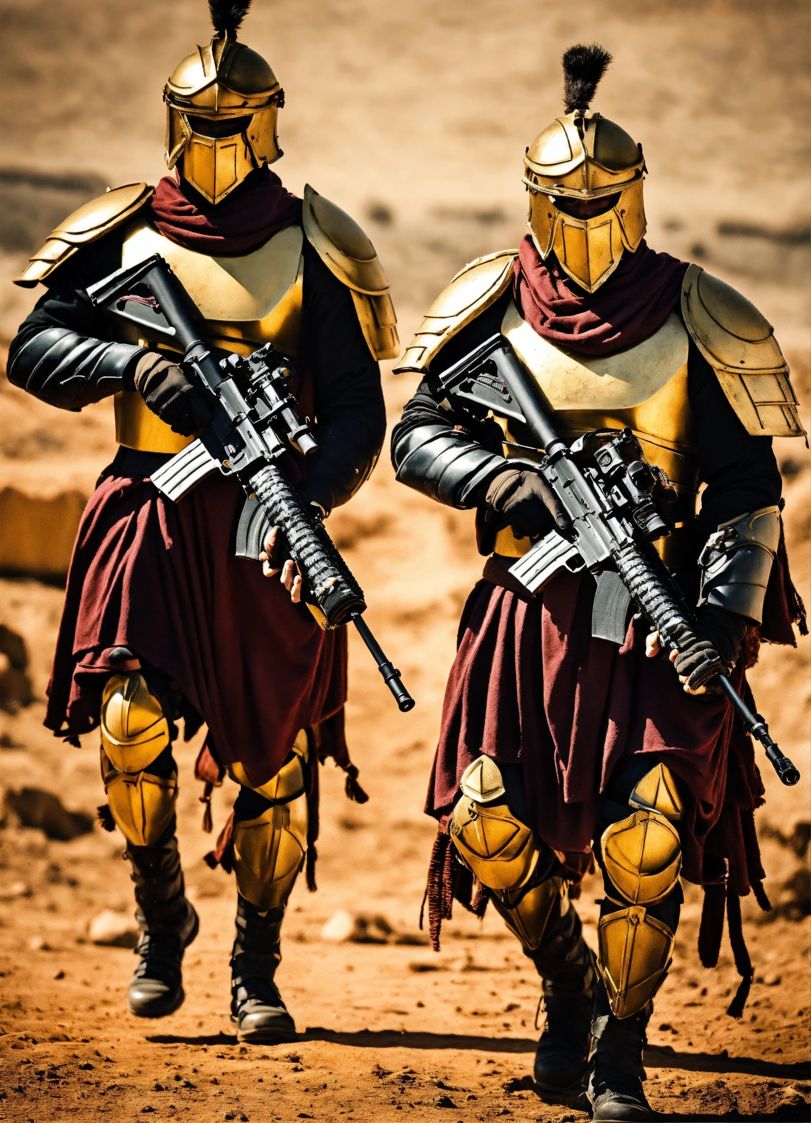 Lexica - Modern ancient spartan soldiers carrying assault rifles