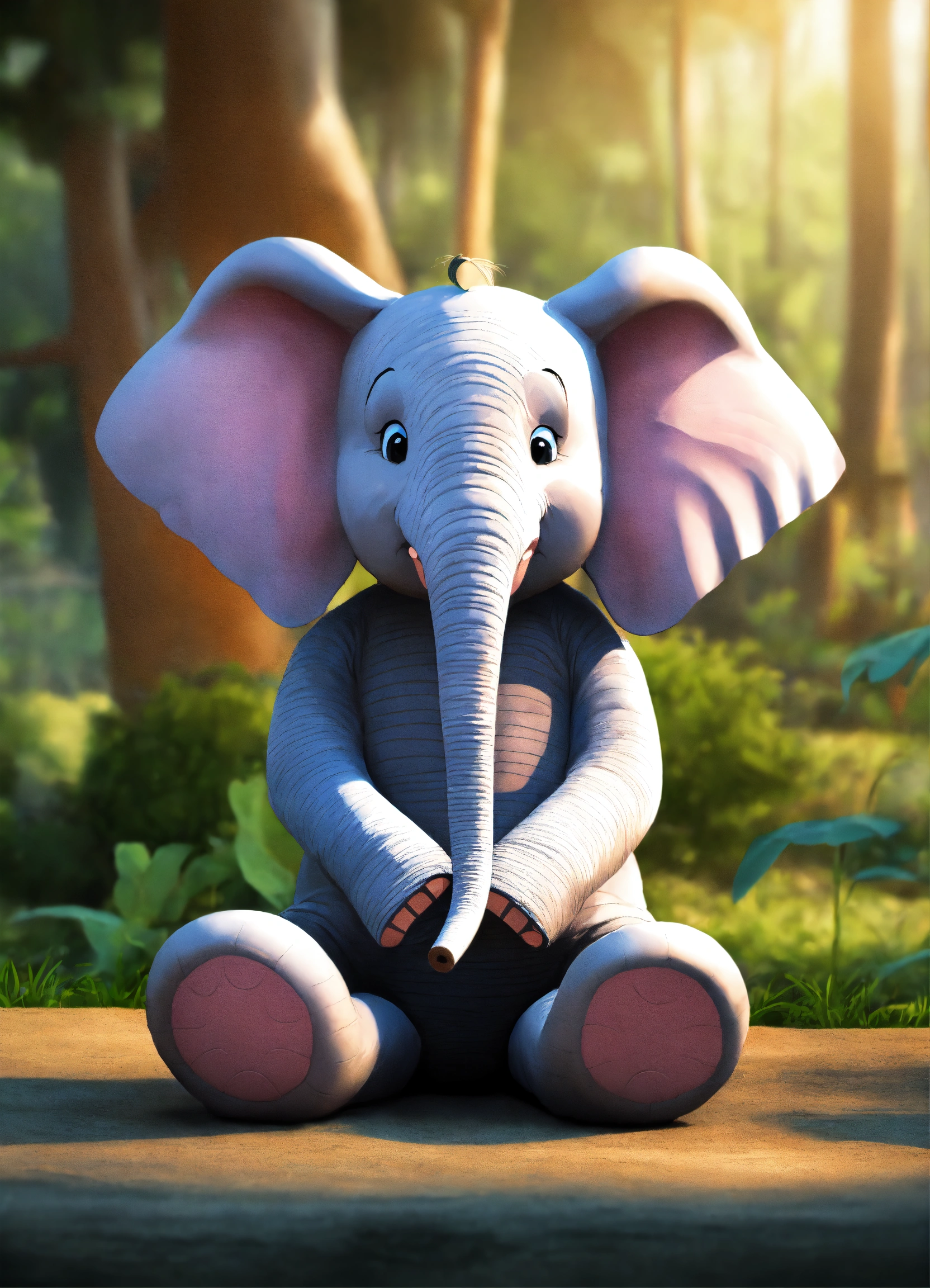 Lexica - Let cartoon elephant sitting and talking