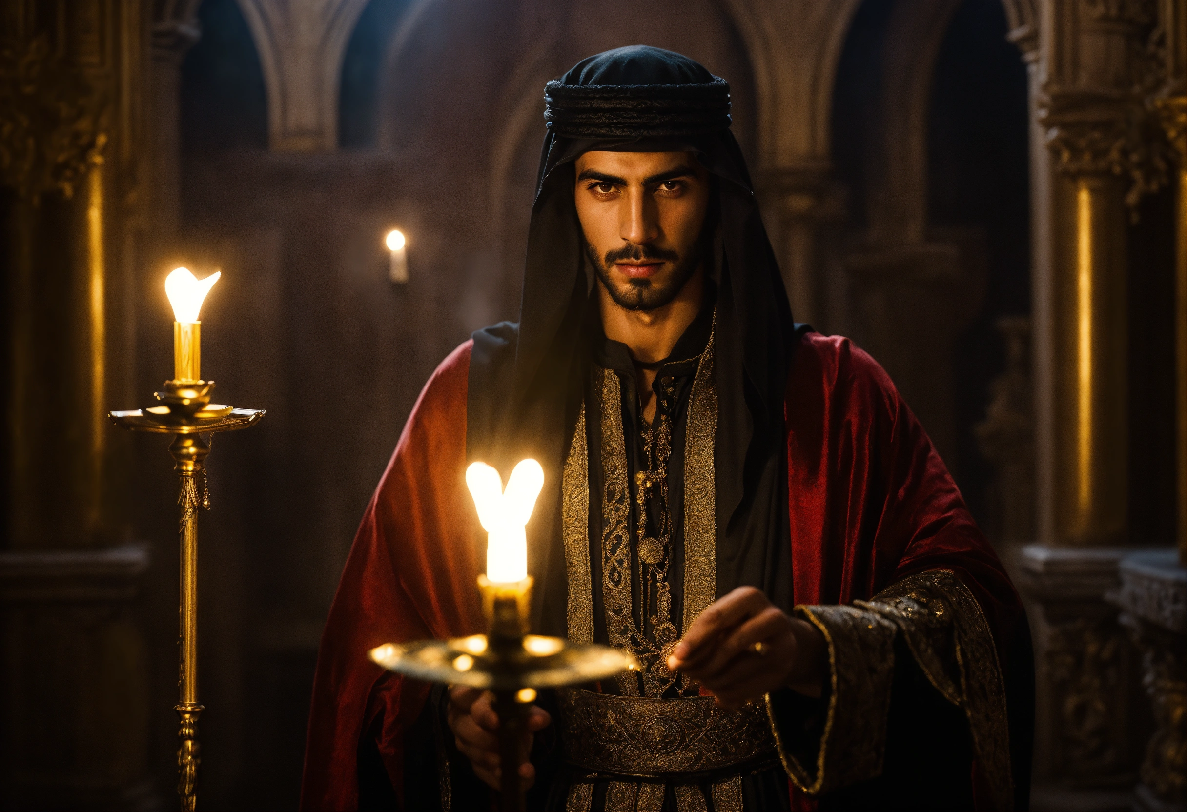 Lexica - Portrait of a young handsome evil Middle Eastern sorcerer ...